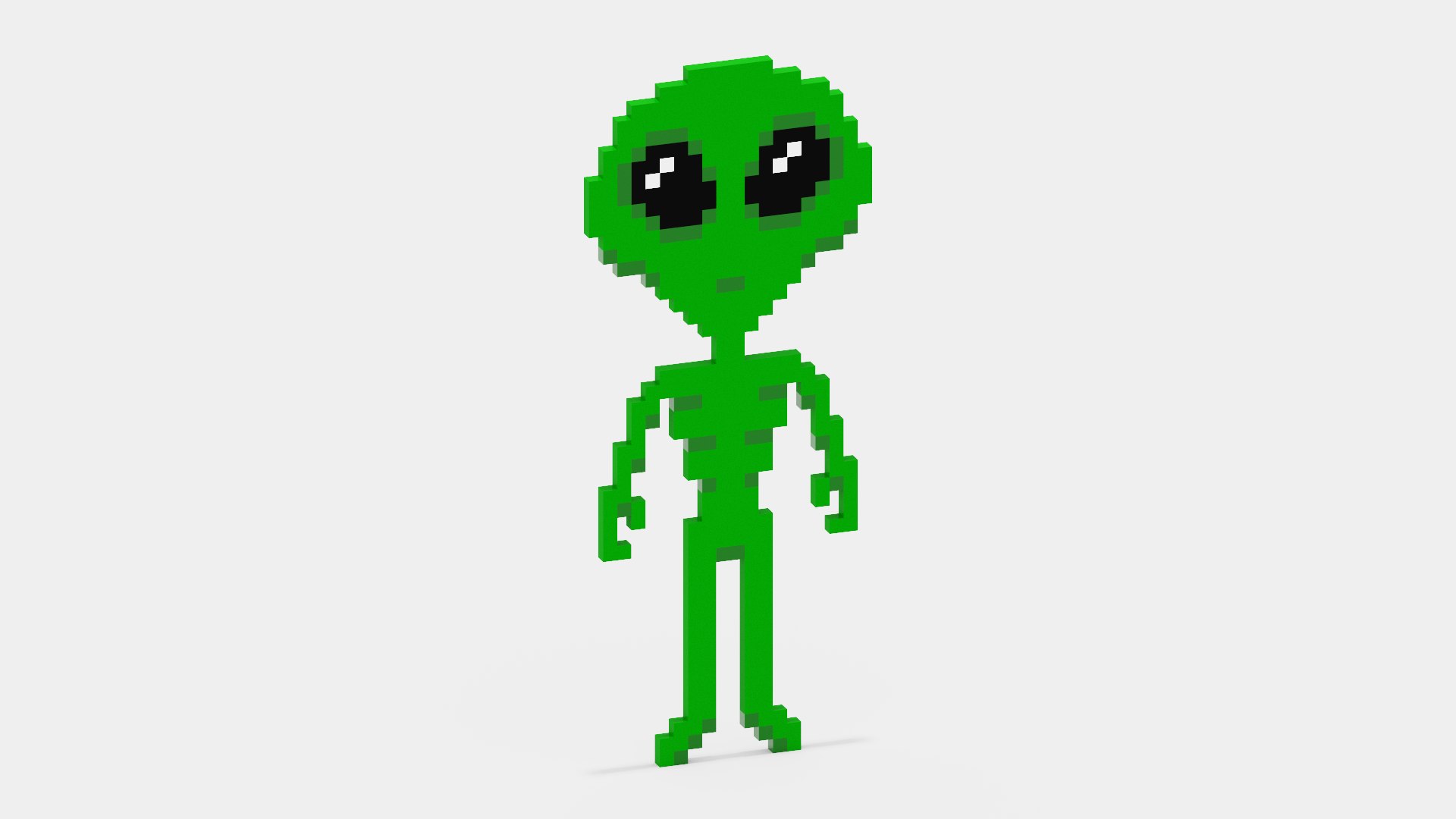 Pixel Alien Character 3D Model - TurboSquid 2184684