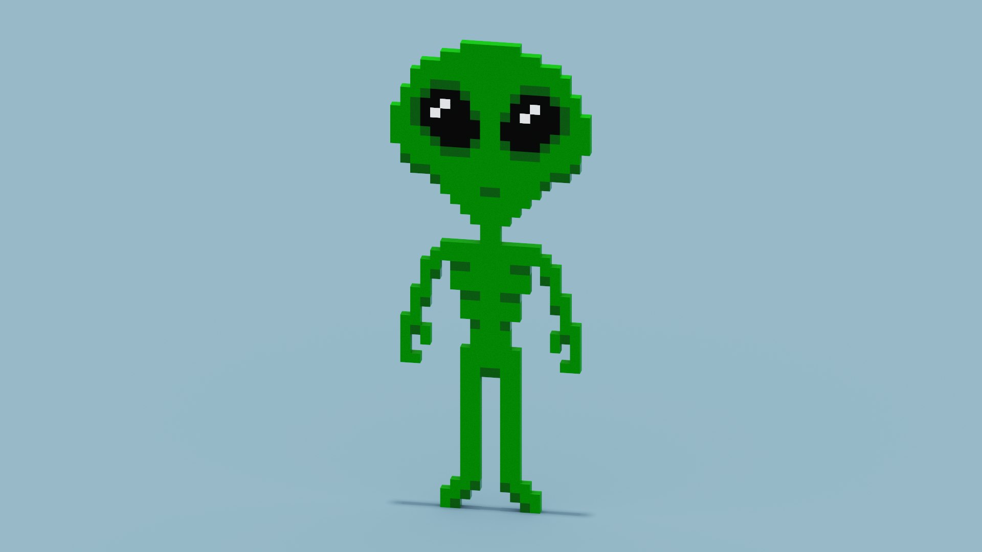 Pixel Alien Character 3D Model - TurboSquid 2184684