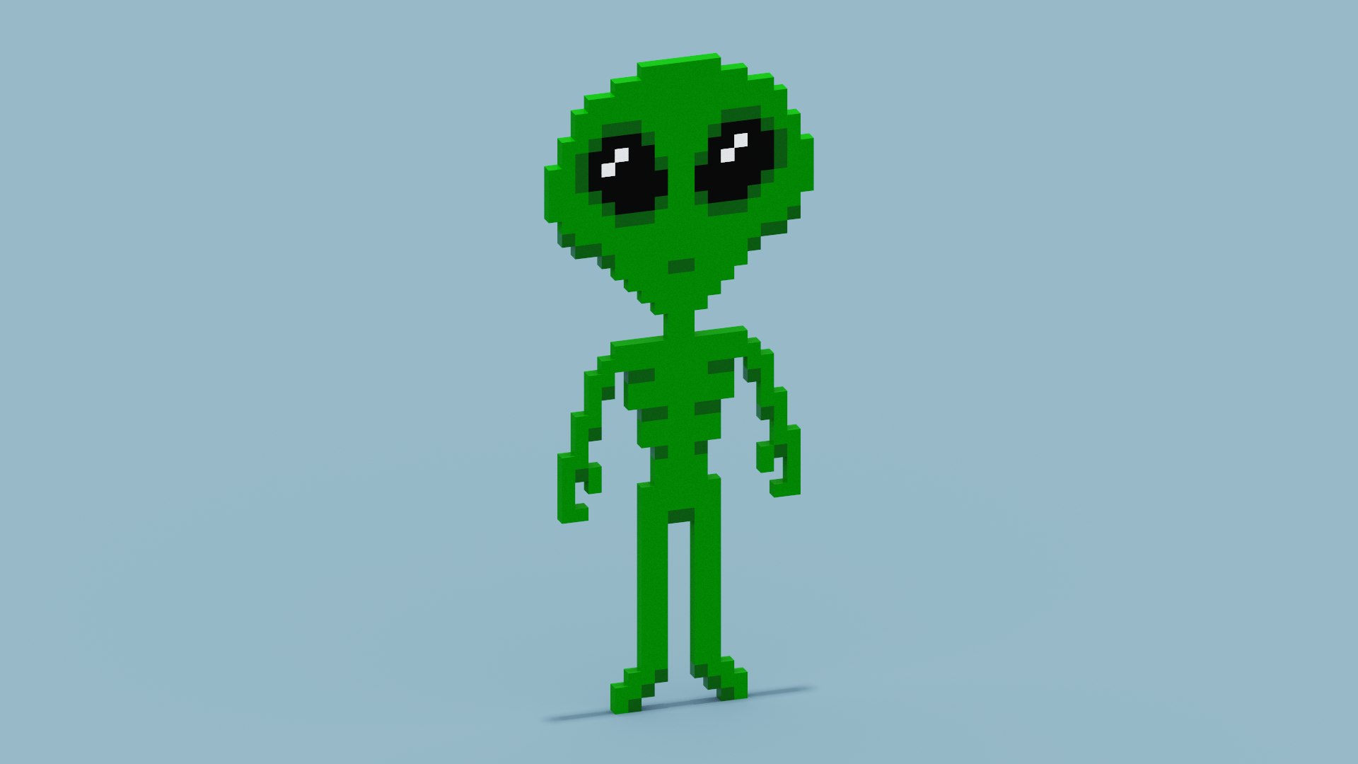 Pixel Alien Character 3D Model - TurboSquid 2184684