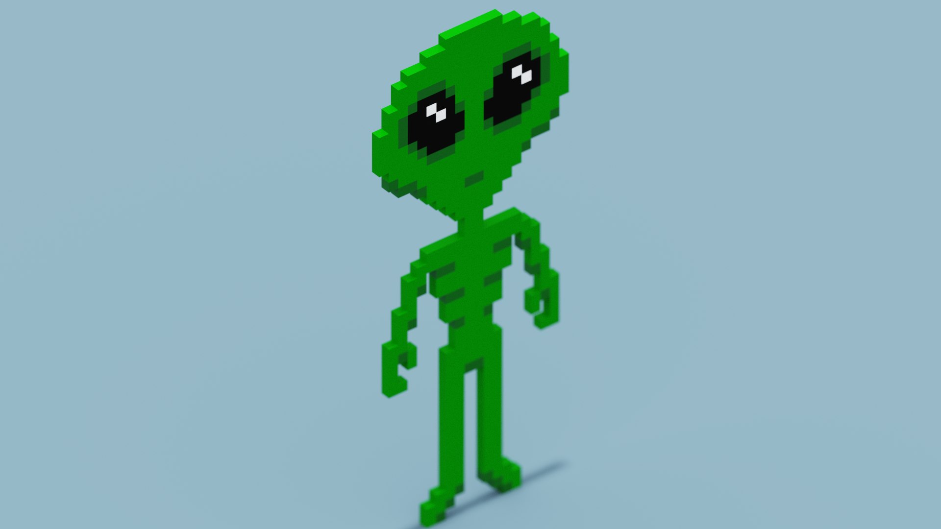Pixel Alien Character 3D Model - TurboSquid 2184684
