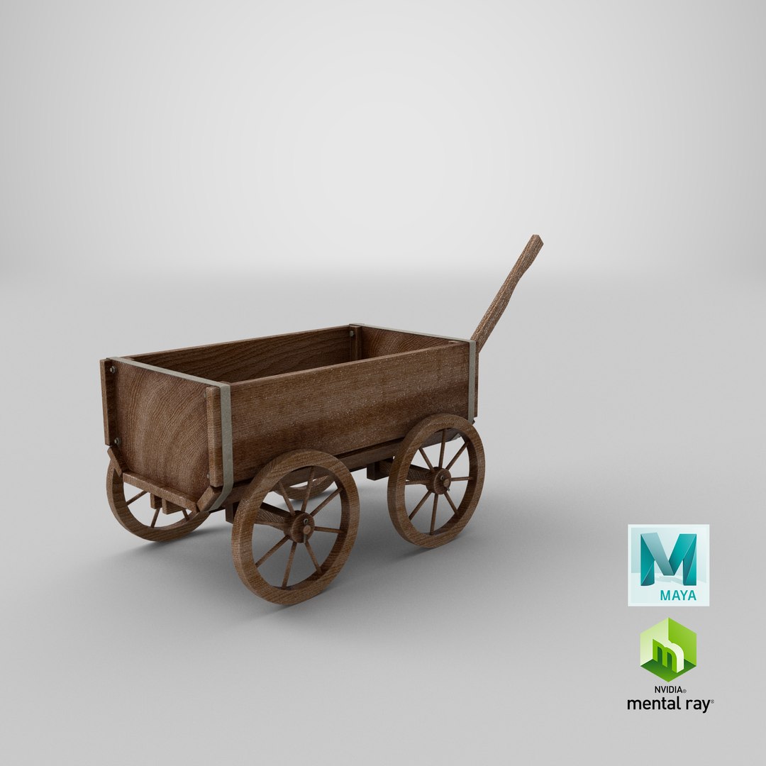 3D Wooden Cart - TurboSquid 1423462