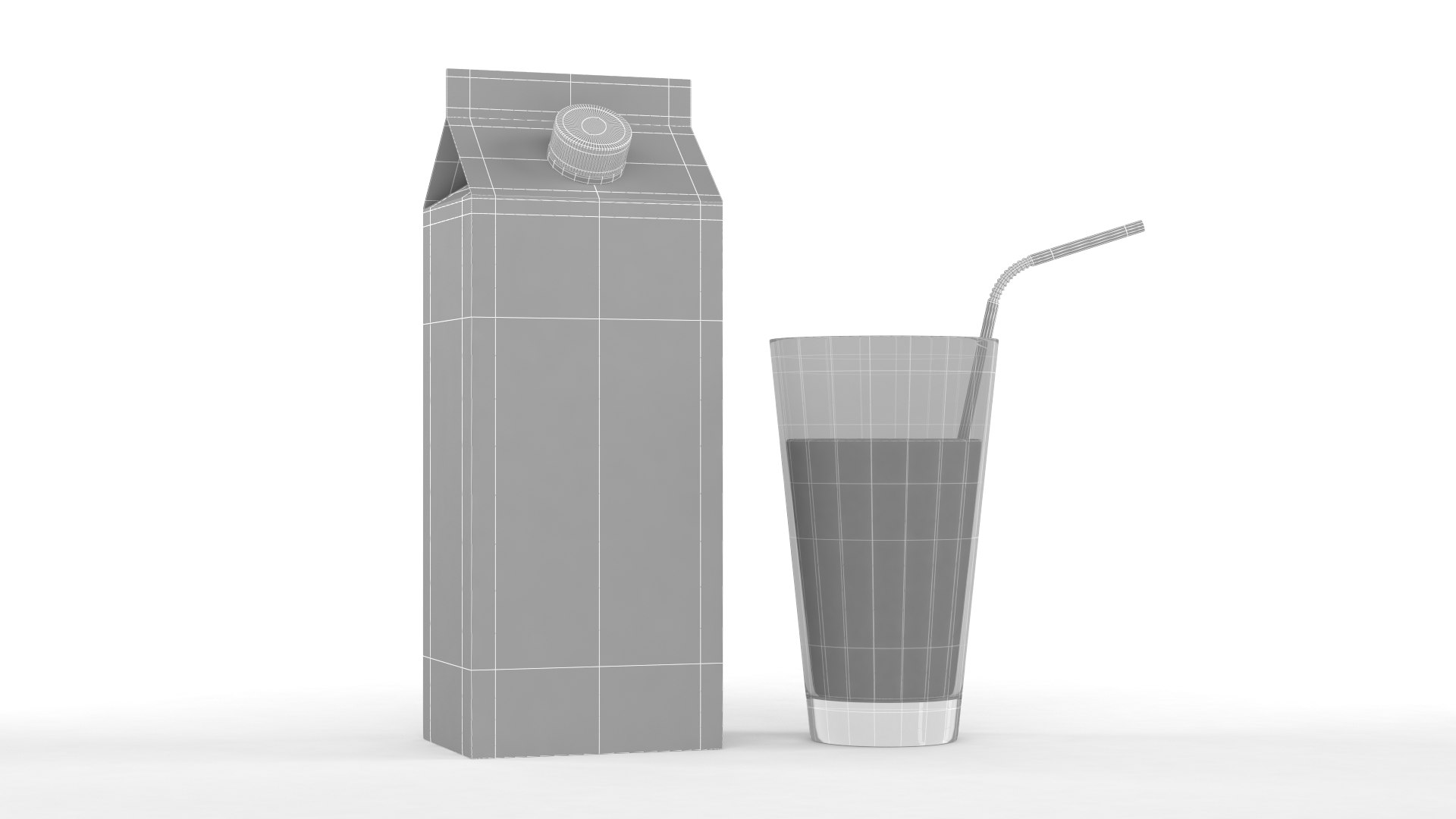 Milk Box with Glass 3D - TurboSquid 1883920