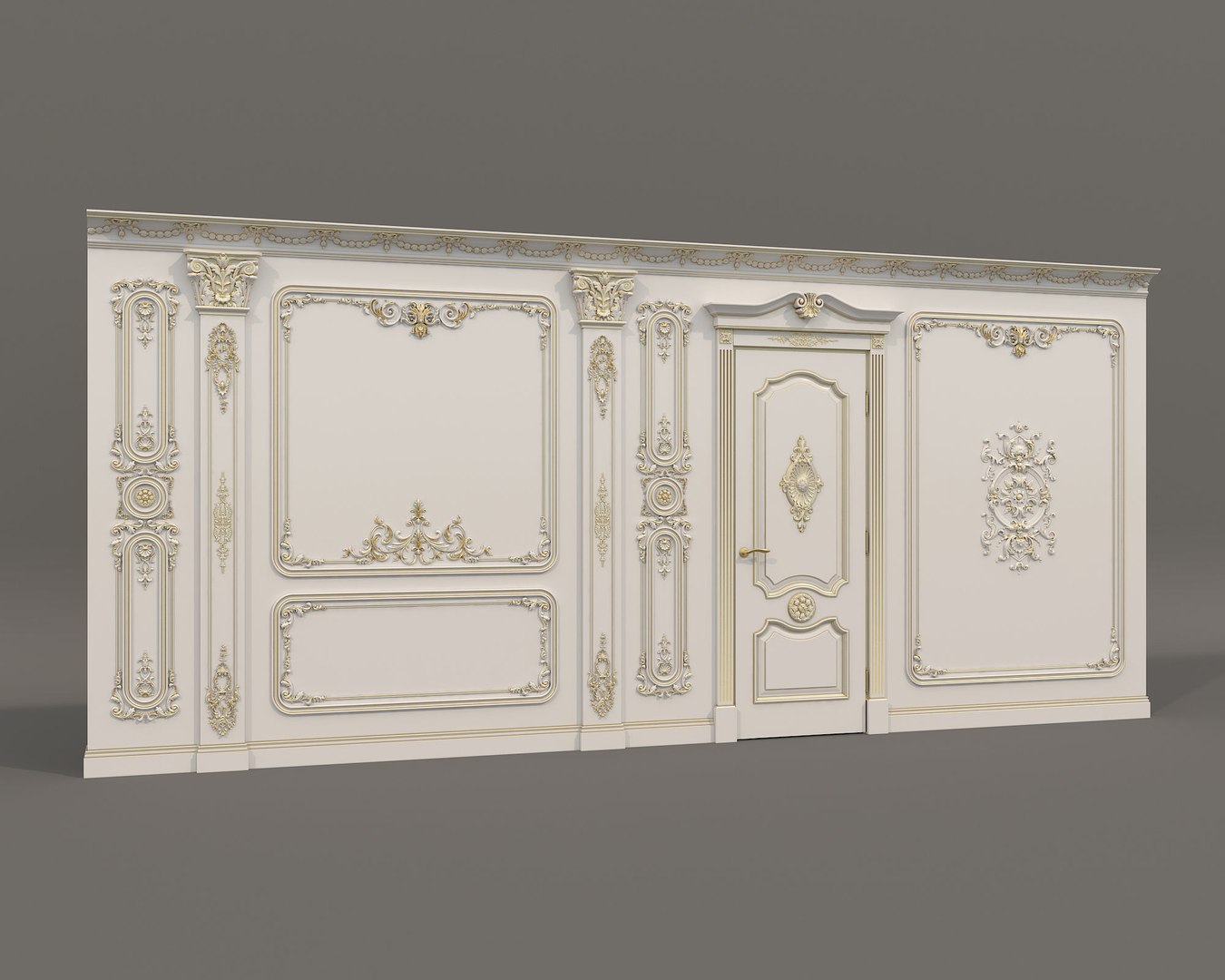 3D Model Wall Molding In Classic French Style 37 - TurboSquid 2273621