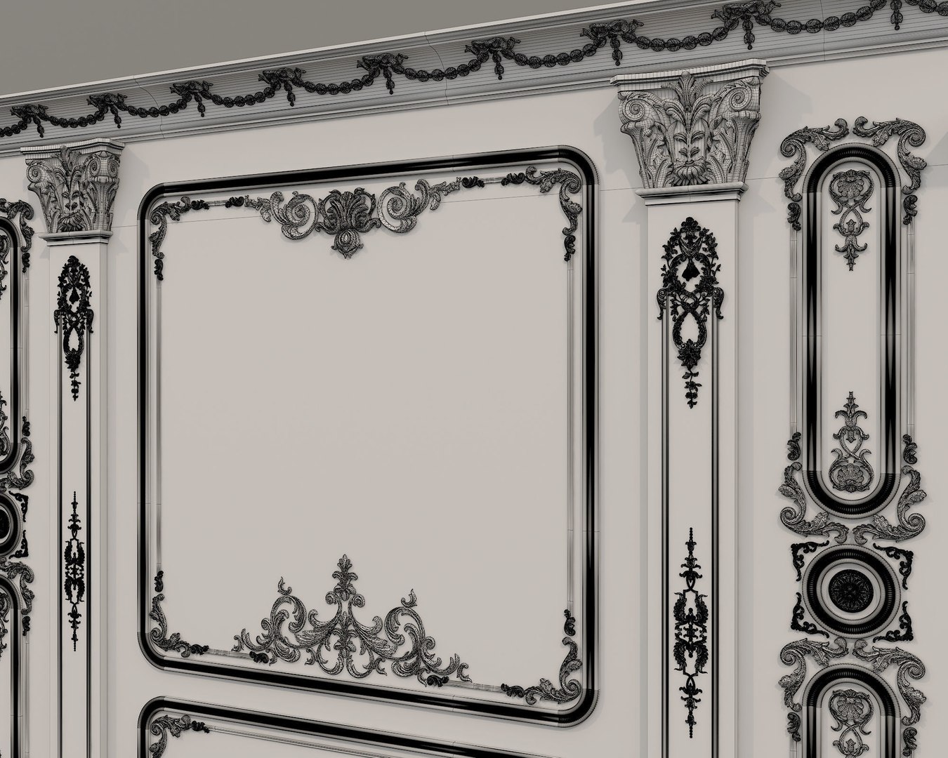 3D Model Wall Molding In Classic French Style 37 - TurboSquid 2273621