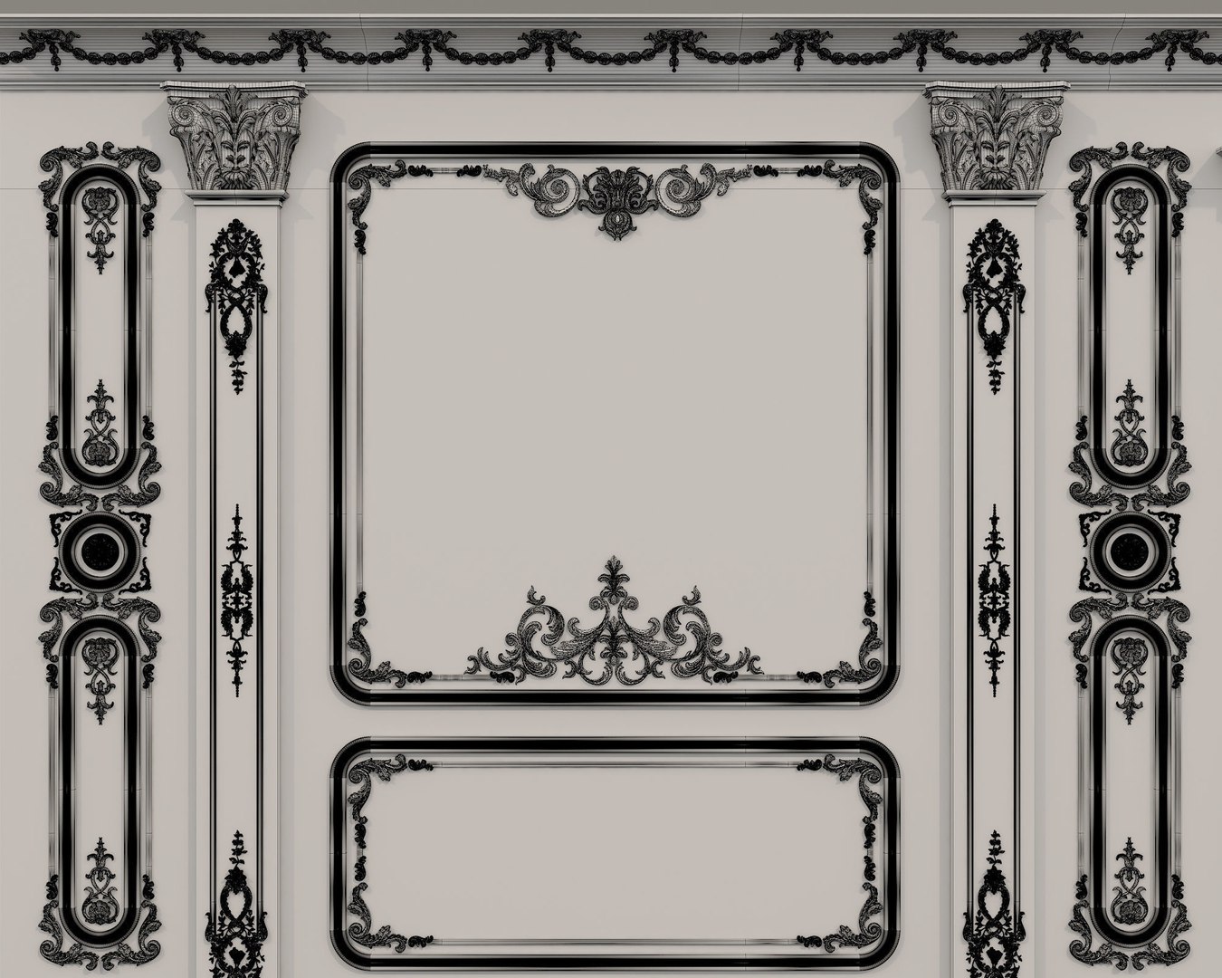3D Model Wall Molding In Classic French Style 37 - TurboSquid 2273621