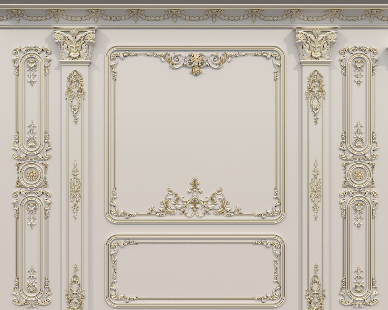 3D Model Wall Molding In Classic French Style 37 - TurboSquid 2273621
