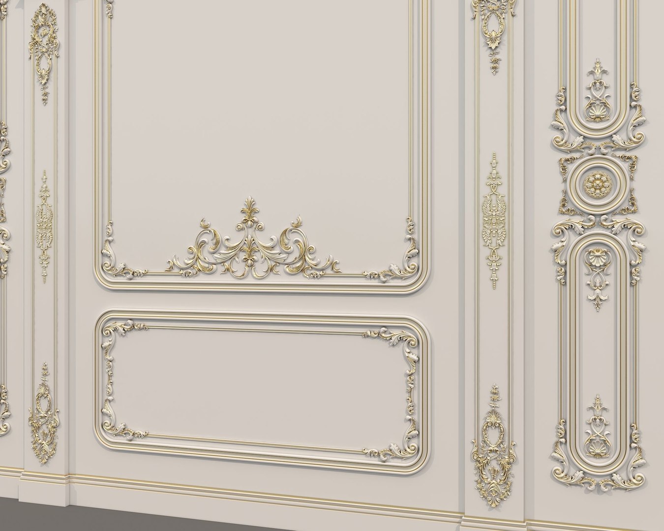3D Model Wall Molding In Classic French Style 37 - TurboSquid 2273621