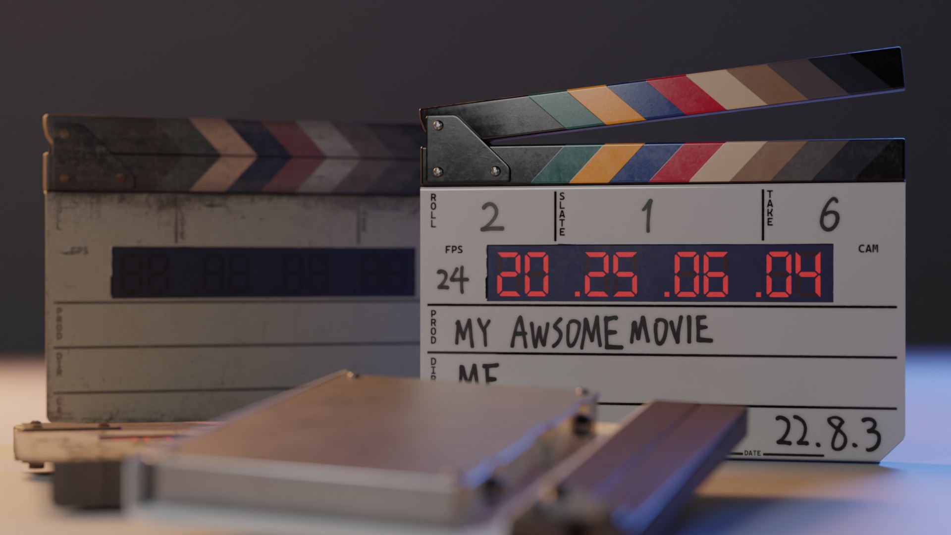 Clapperboard Film Slate With Timecode 3D - TurboSquid 1995896