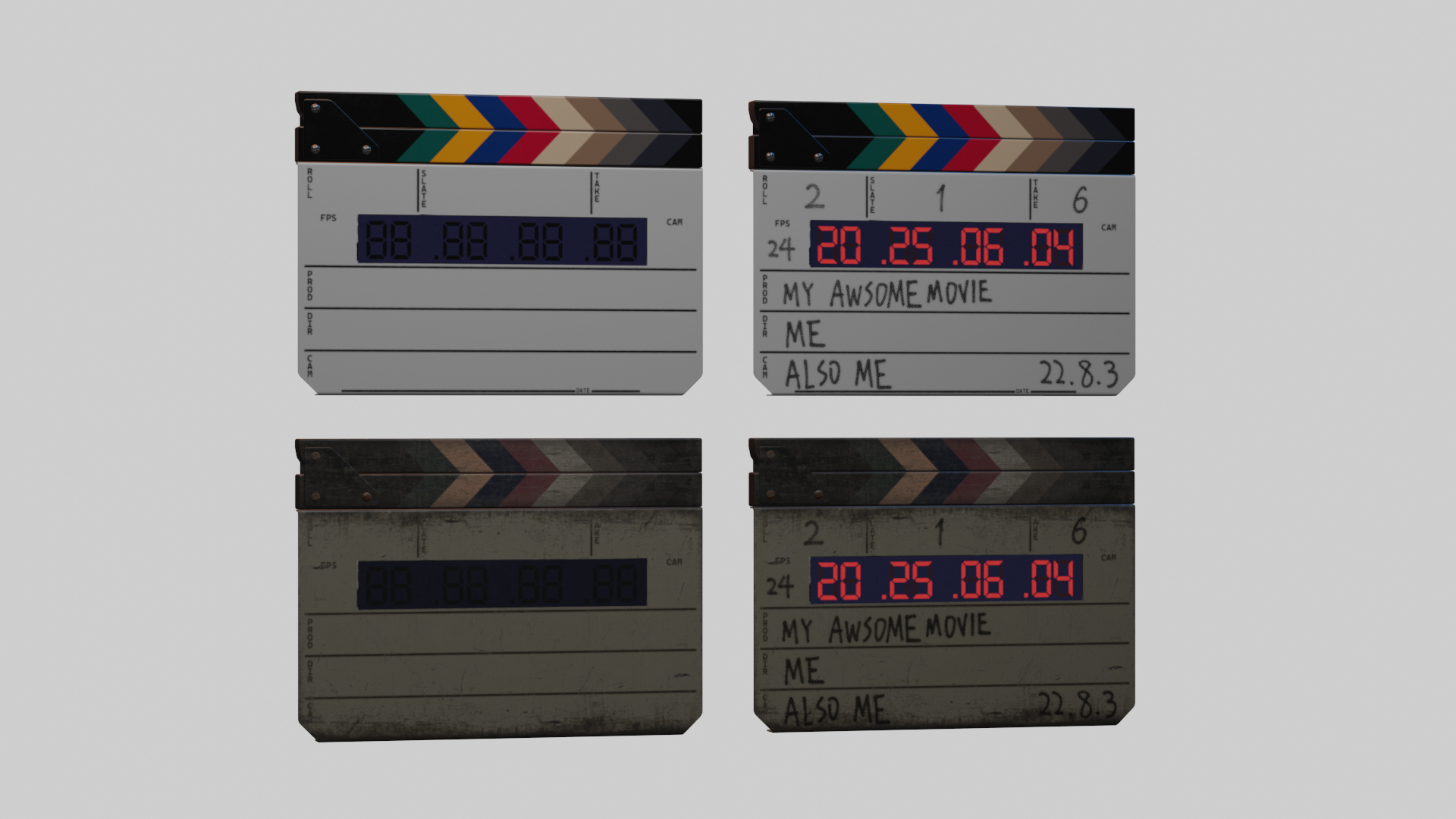 Clapperboard Film Slate With Timecode 3D - TurboSquid 1995896
