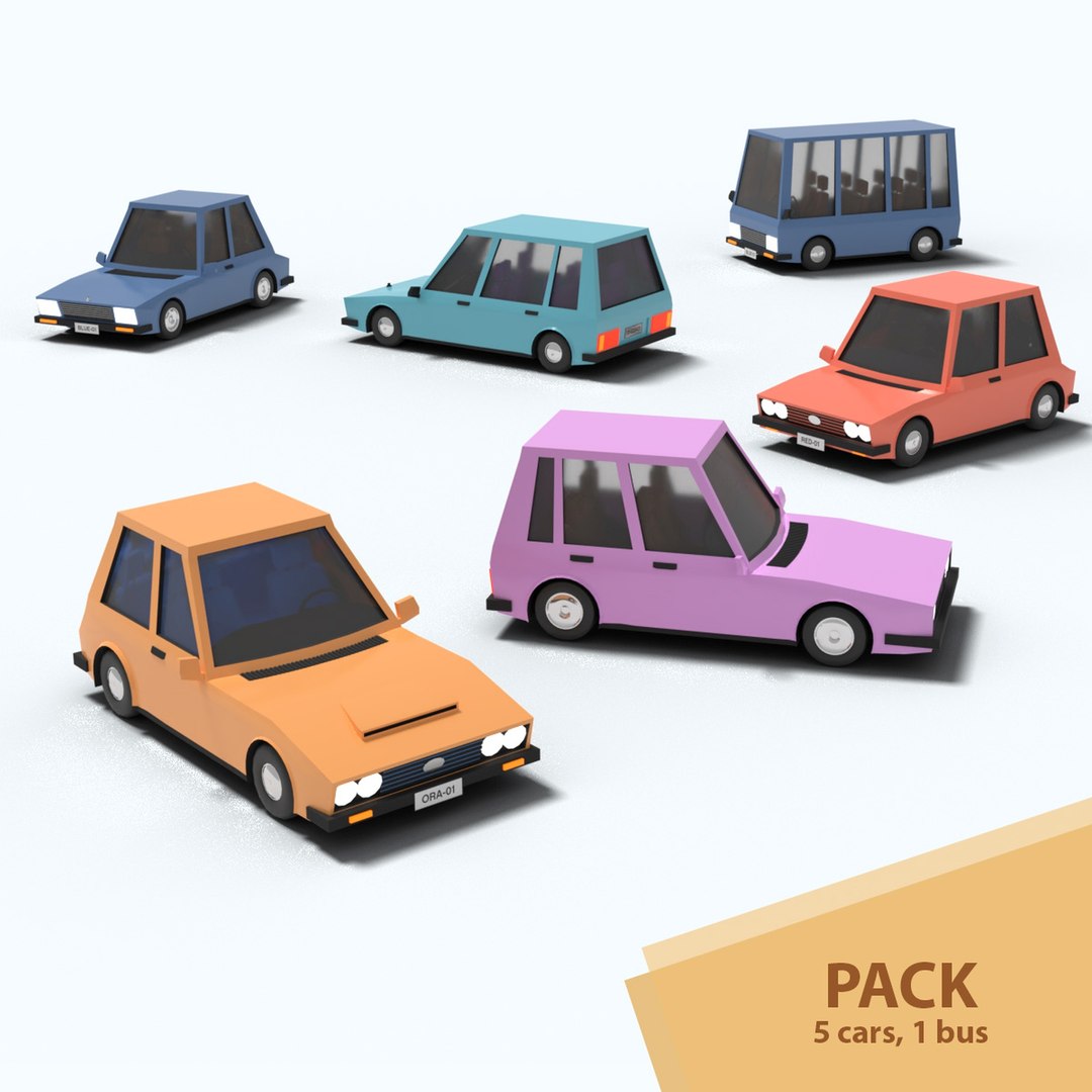 Cartoon Cars Pack Model - TurboSquid 1985631