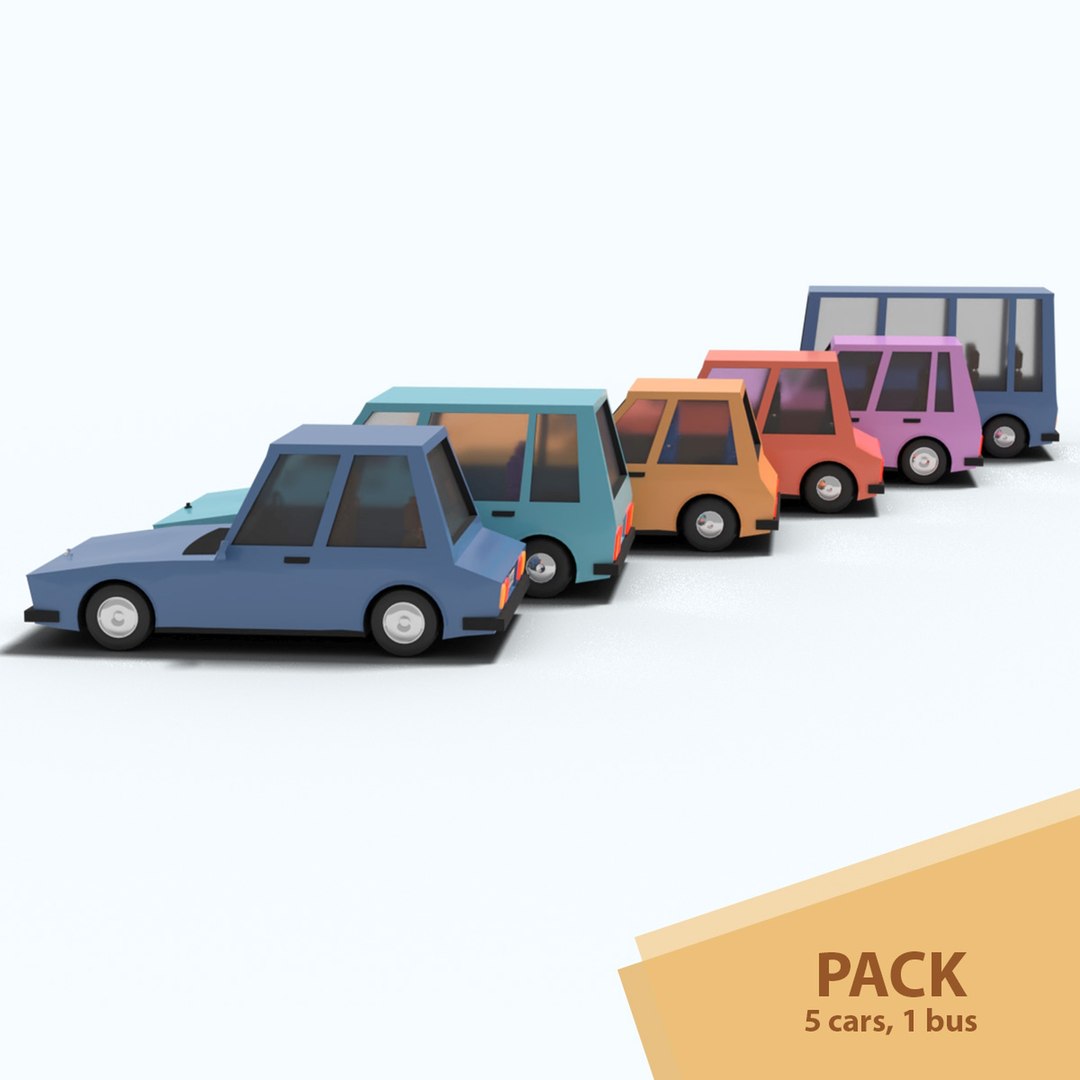 Cartoon Cars Pack Model - TurboSquid 1985631