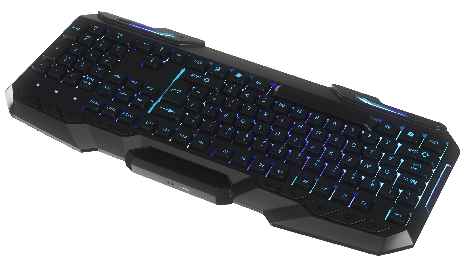 3D Computer Keyboard Blue Light - TurboSquid 1819168