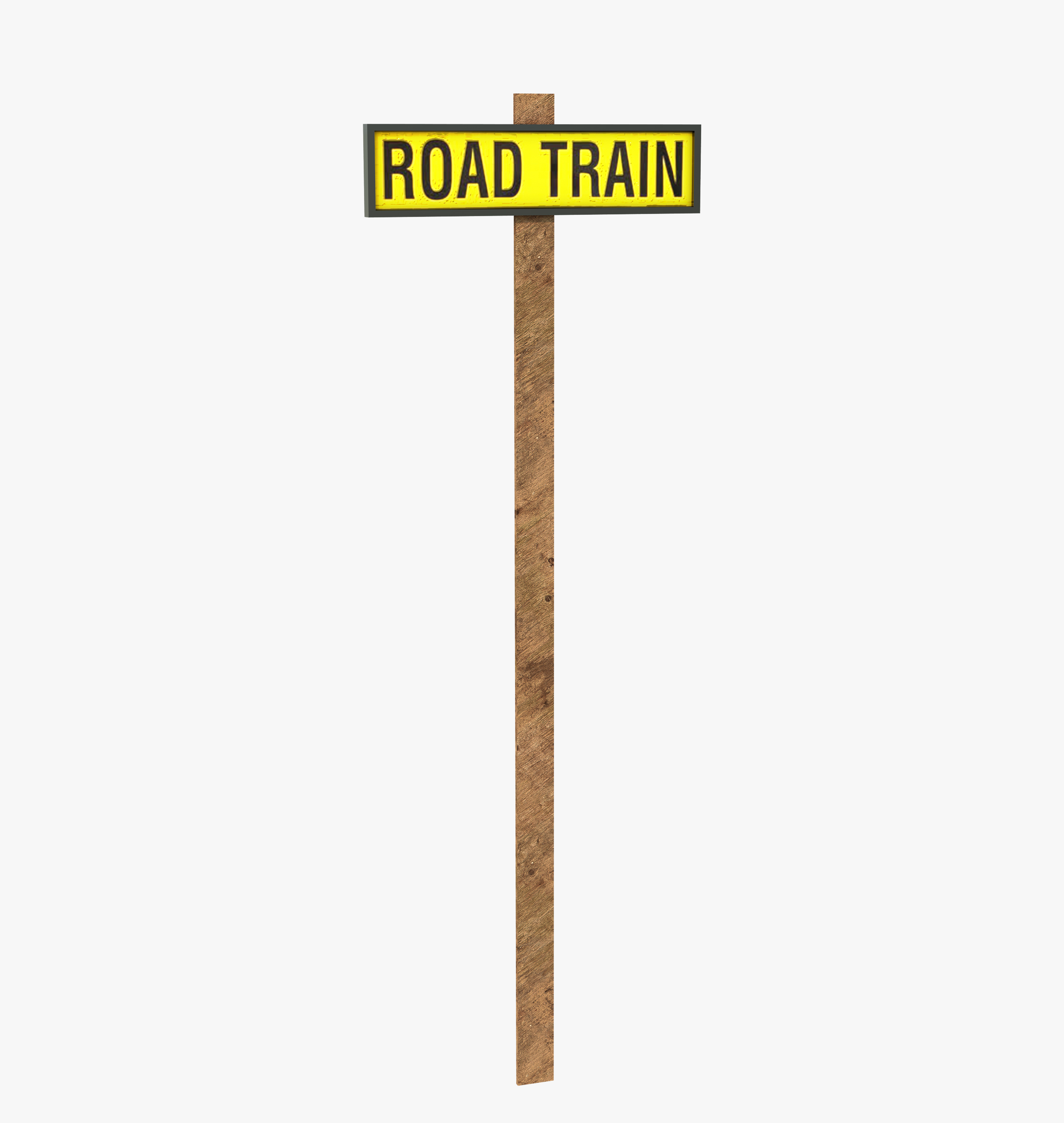Free 3D Road Train Sign - TurboSquid 1744298
