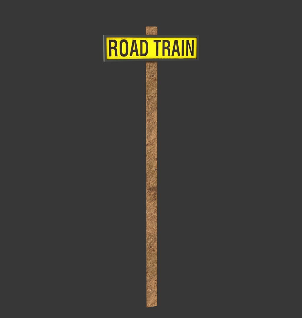 Free 3D Road Train Sign - TurboSquid 1744298