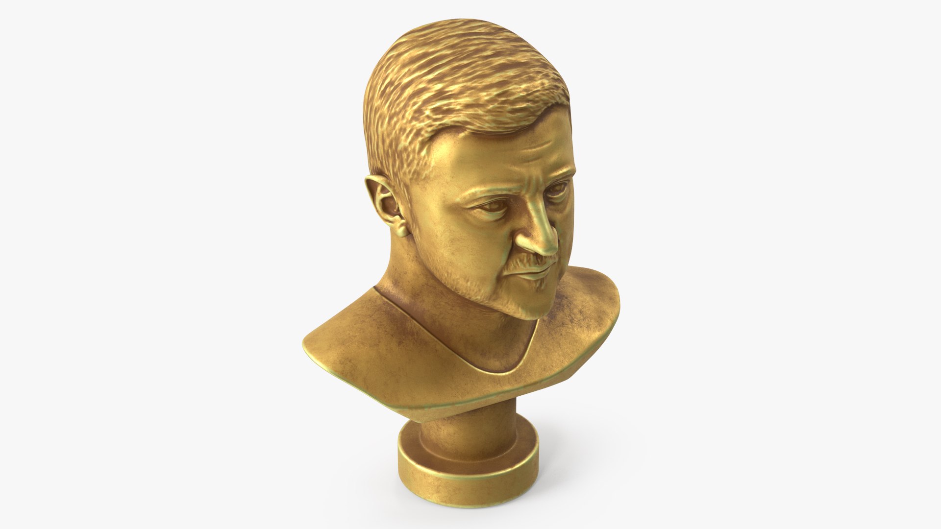 3D Golden Bust Of Zelensky - TurboSquid 2387206
