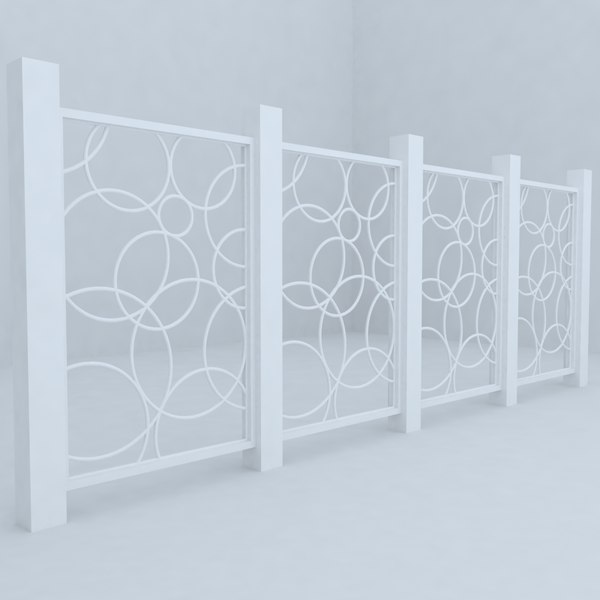 3d model of fence railing