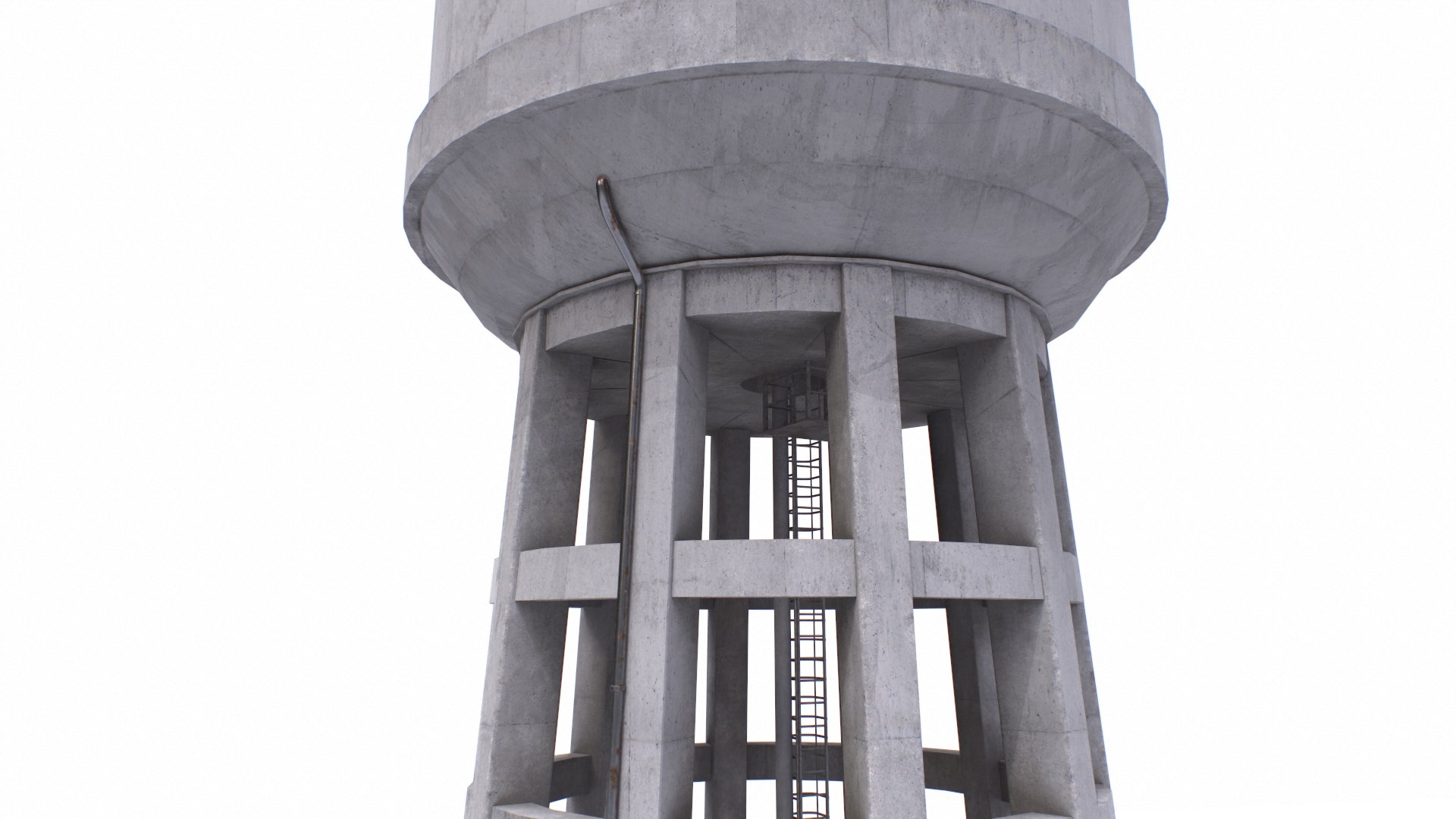 3D Concrete water tower 1 model - TurboSquid 2067918