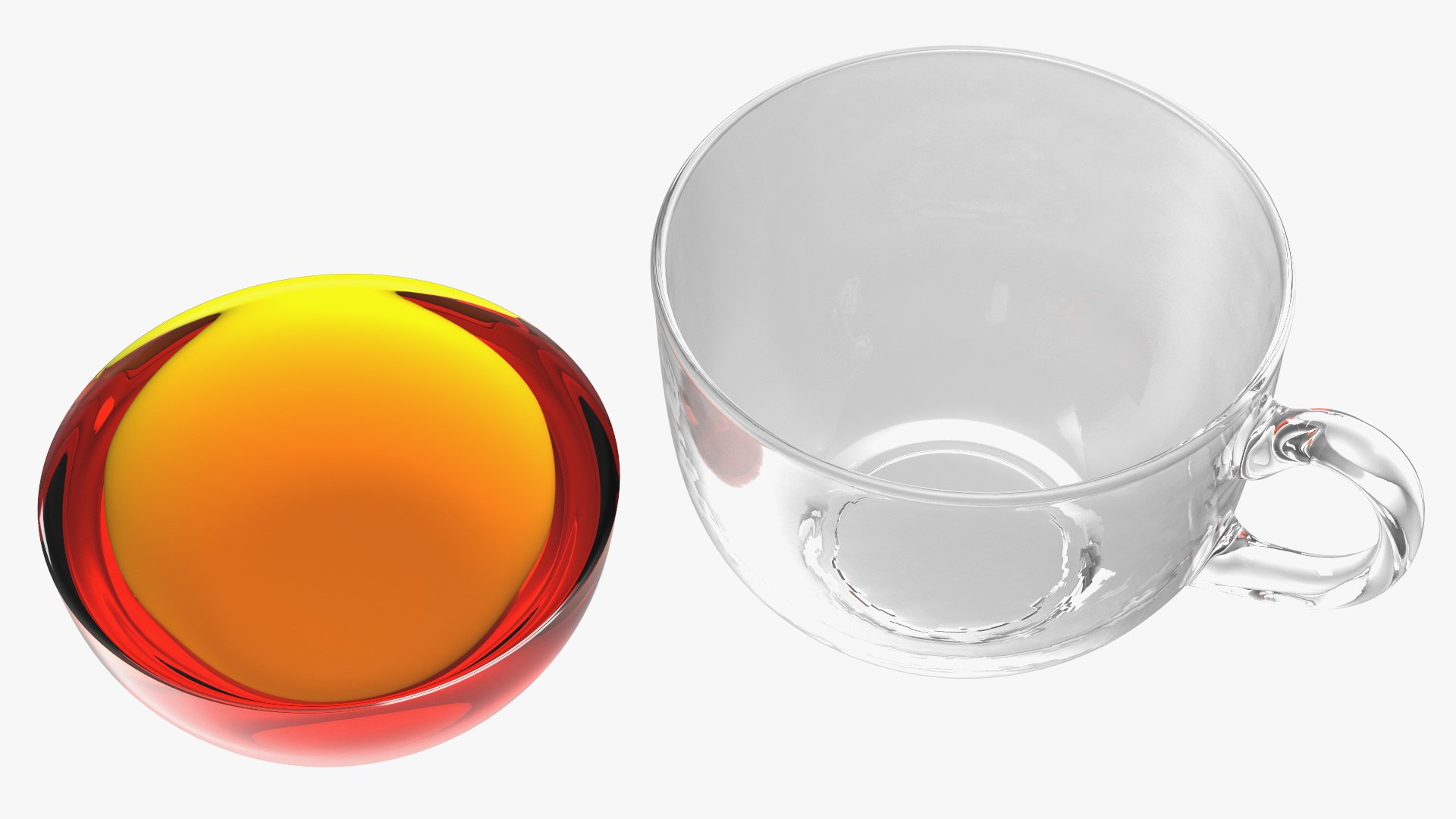 3D Half Full Empty Glass Tea Cup model - TurboSquid 2083664