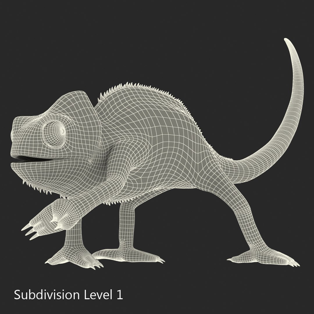 3d model chameleon pose 3