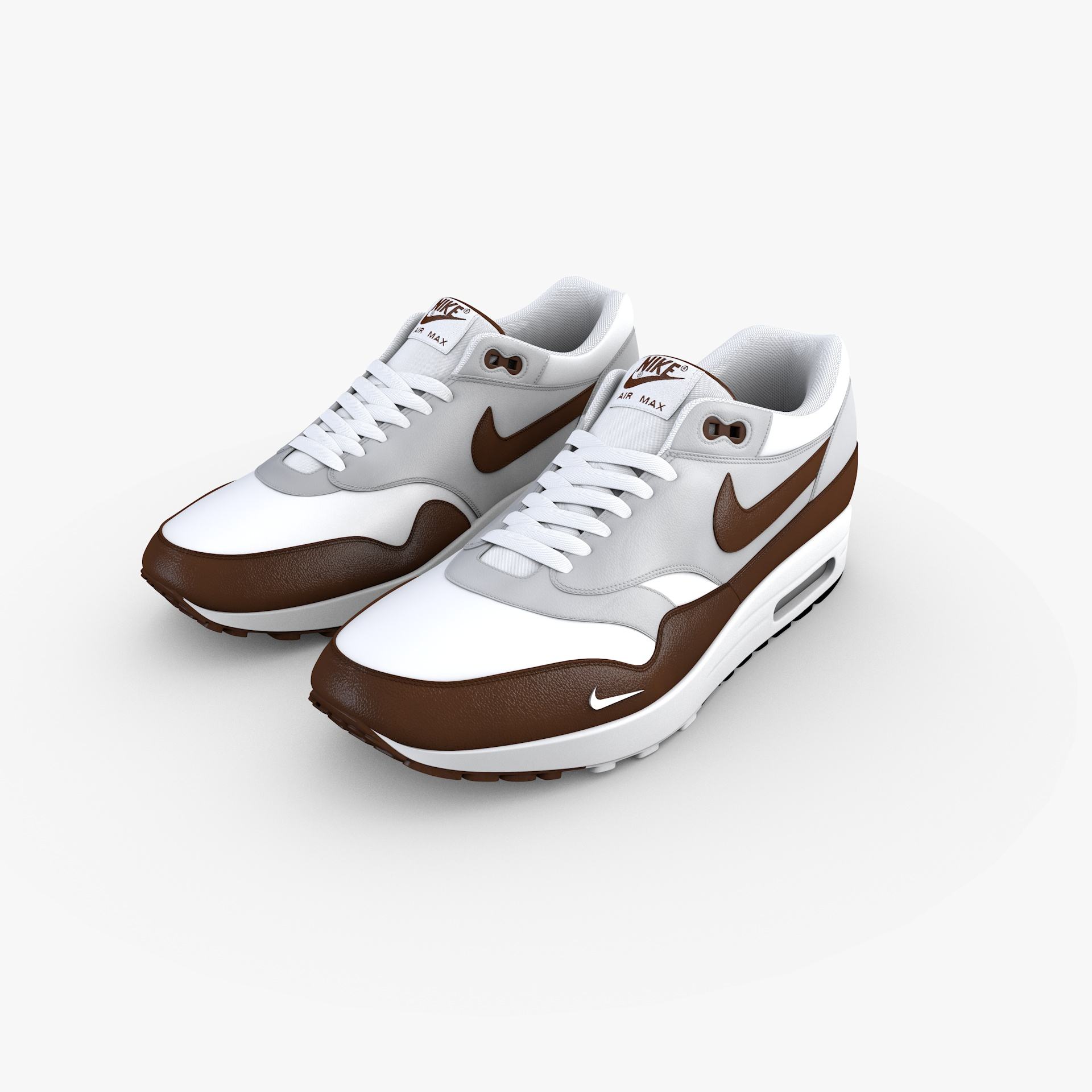 Nike Air Max 1 Leather Brown 3D 모델 - TurboSquid 1918145