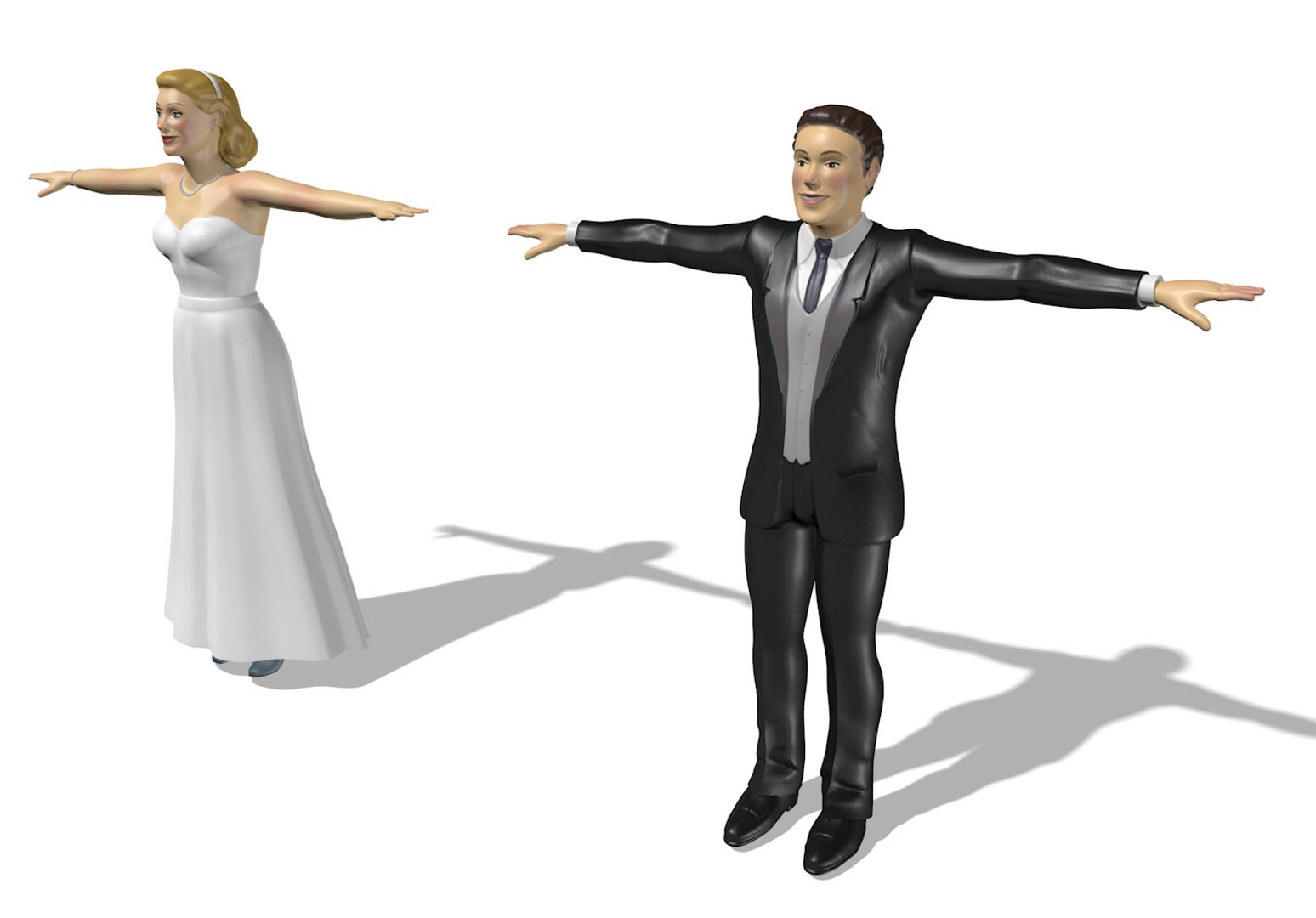 Bride groom cake topper 3D model - TurboSquid 1304470