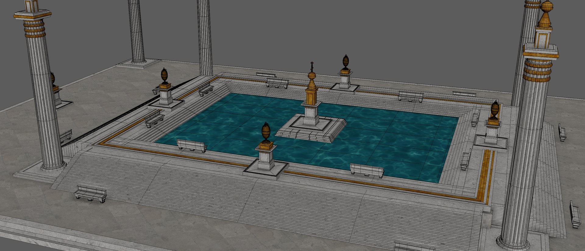3D Ancient Pool Model - TurboSquid 2255553