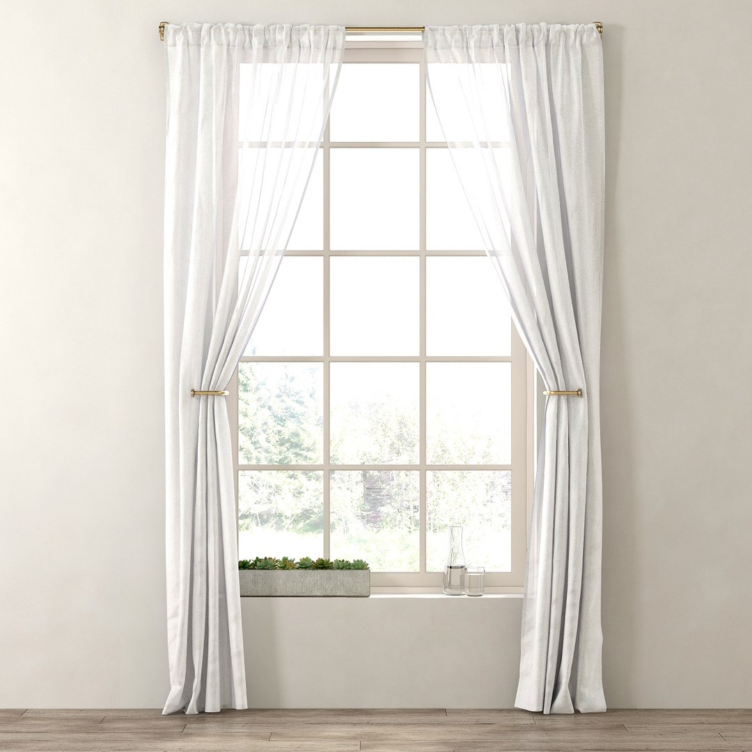 3d Drapery Metallic Sheer Linen