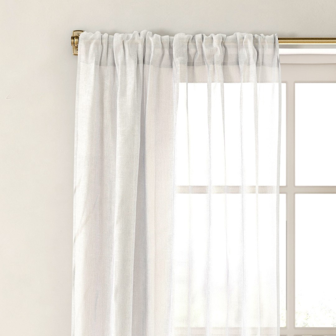 3d Drapery Metallic Sheer Linen