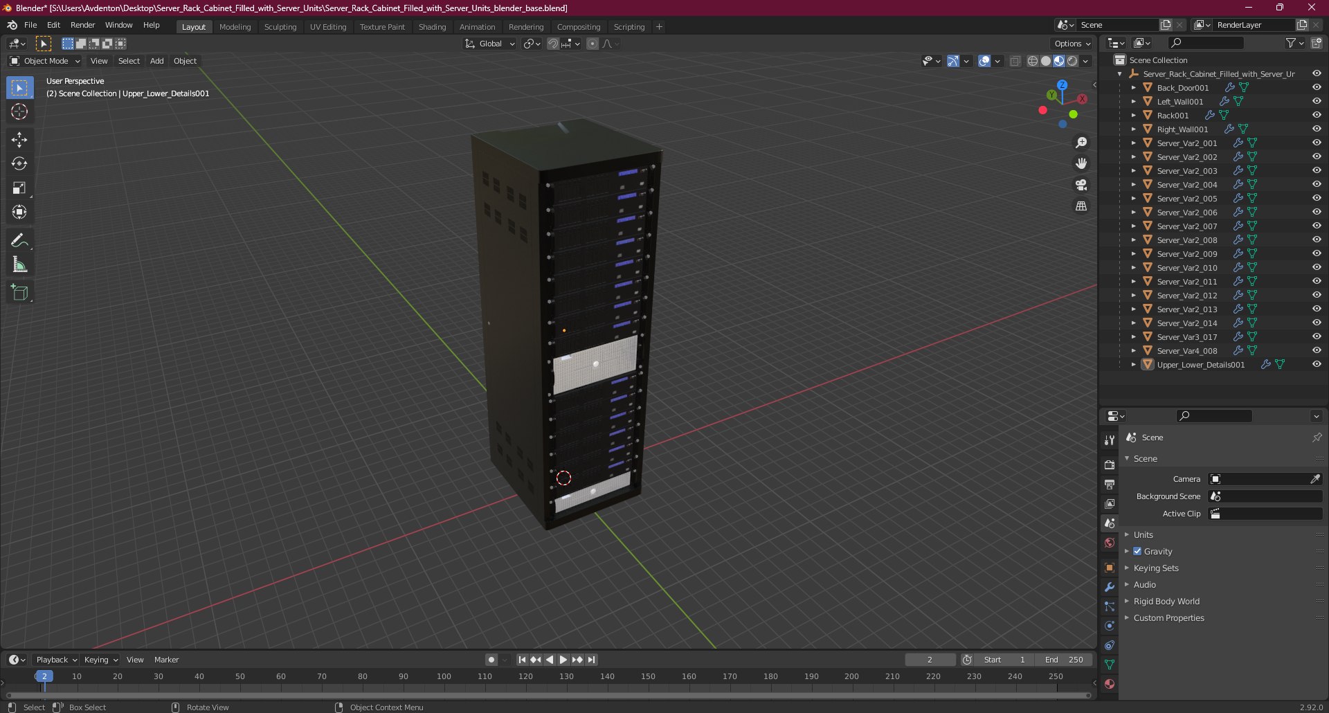 Server Rack Cabinet Filled With Server Units 3D Model - TurboSquid 2261114