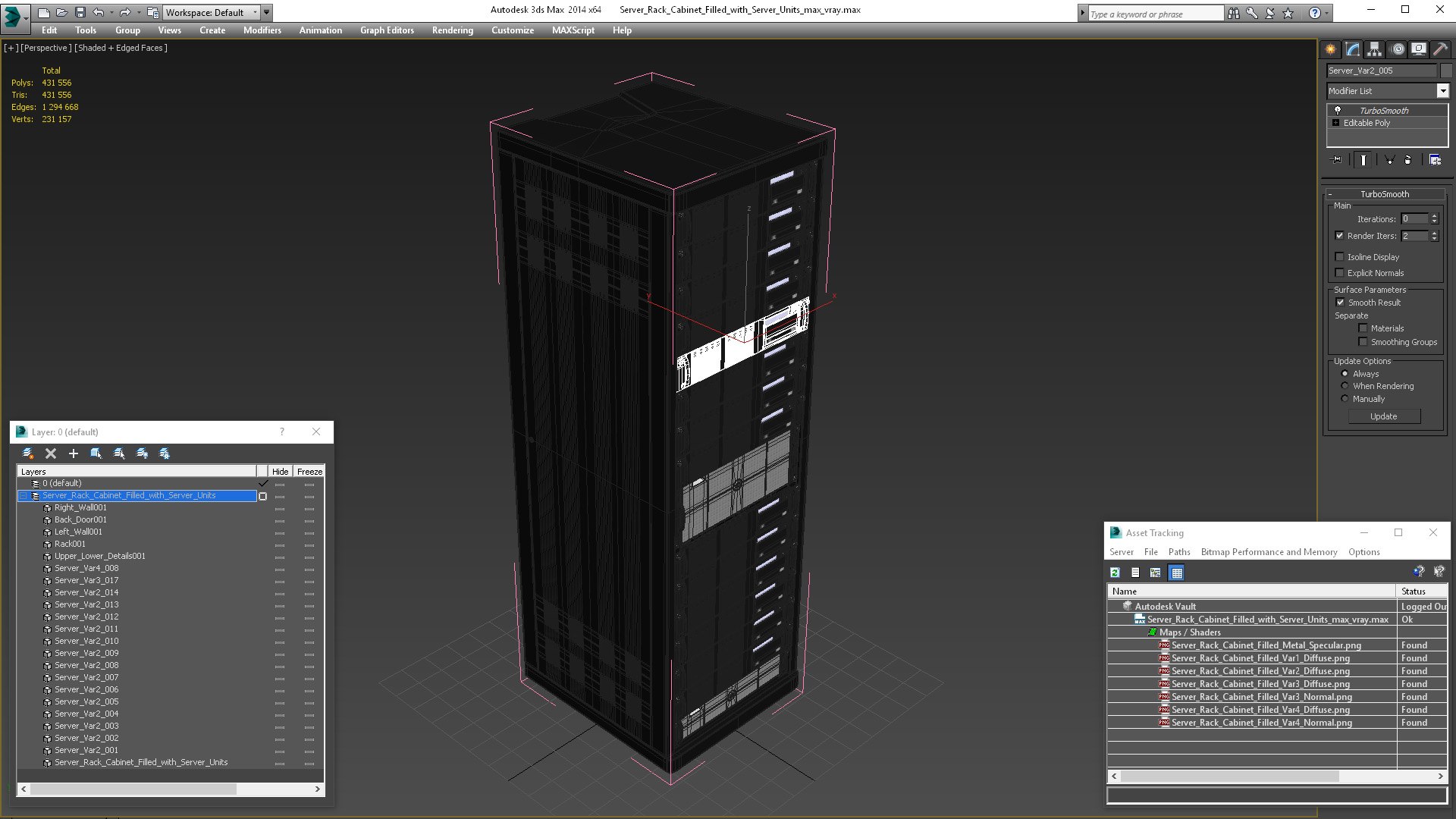 Server Rack Cabinet Filled With Server Units 3D Model - TurboSquid 2261114