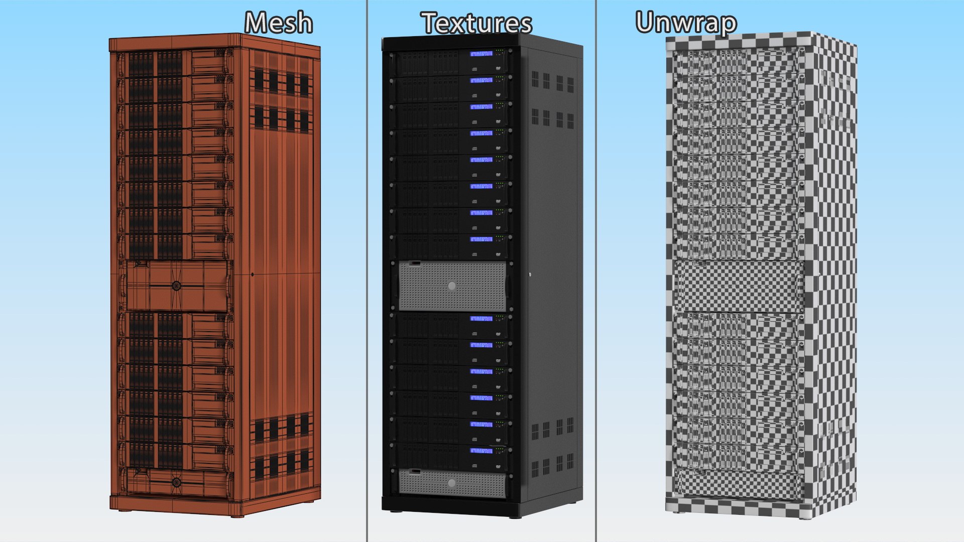Server Rack Cabinet Filled With Server Units 3D Model - TurboSquid 2261114