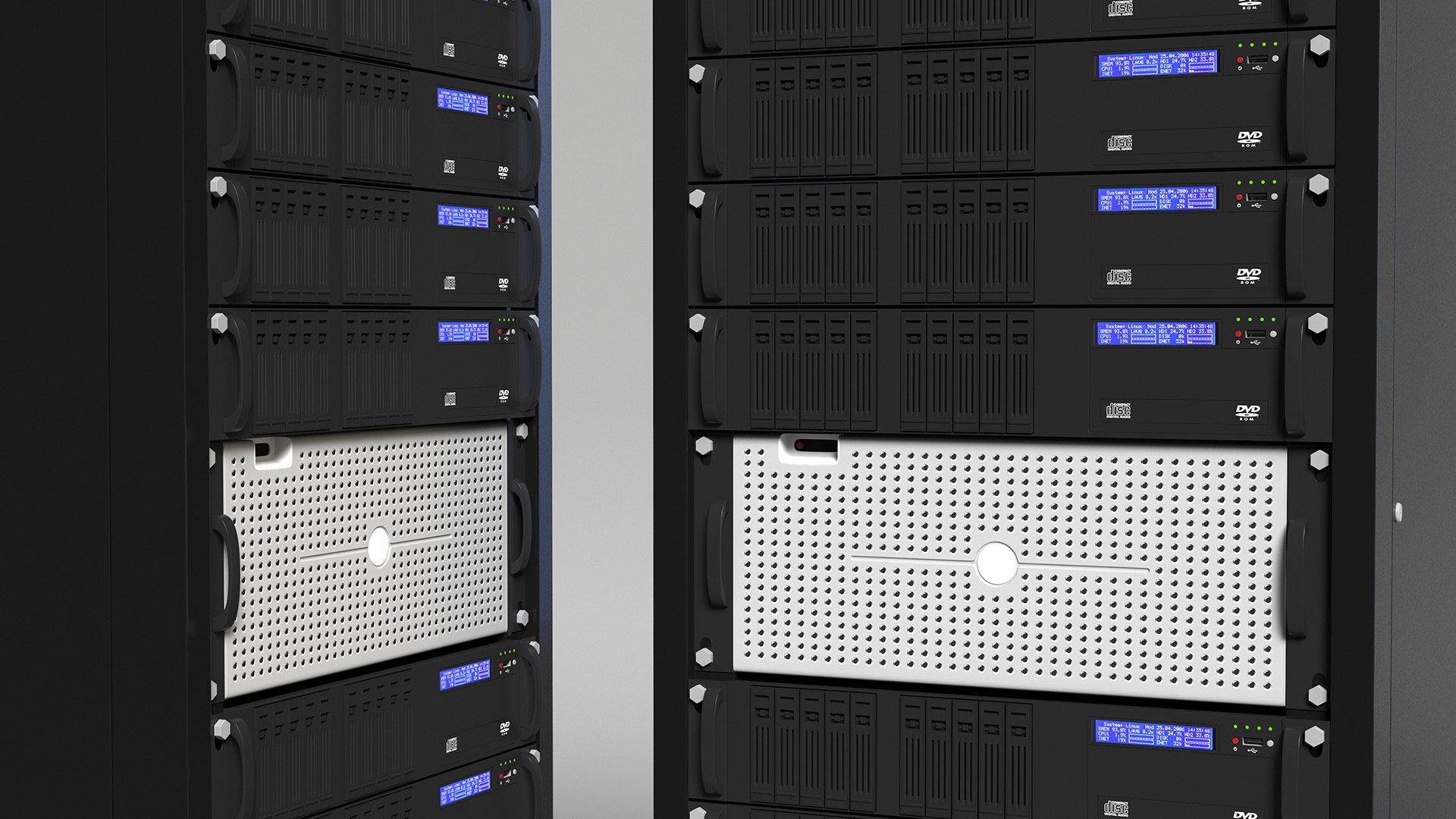 Server Rack Cabinet Filled With Server Units 3D Model - TurboSquid 2261114