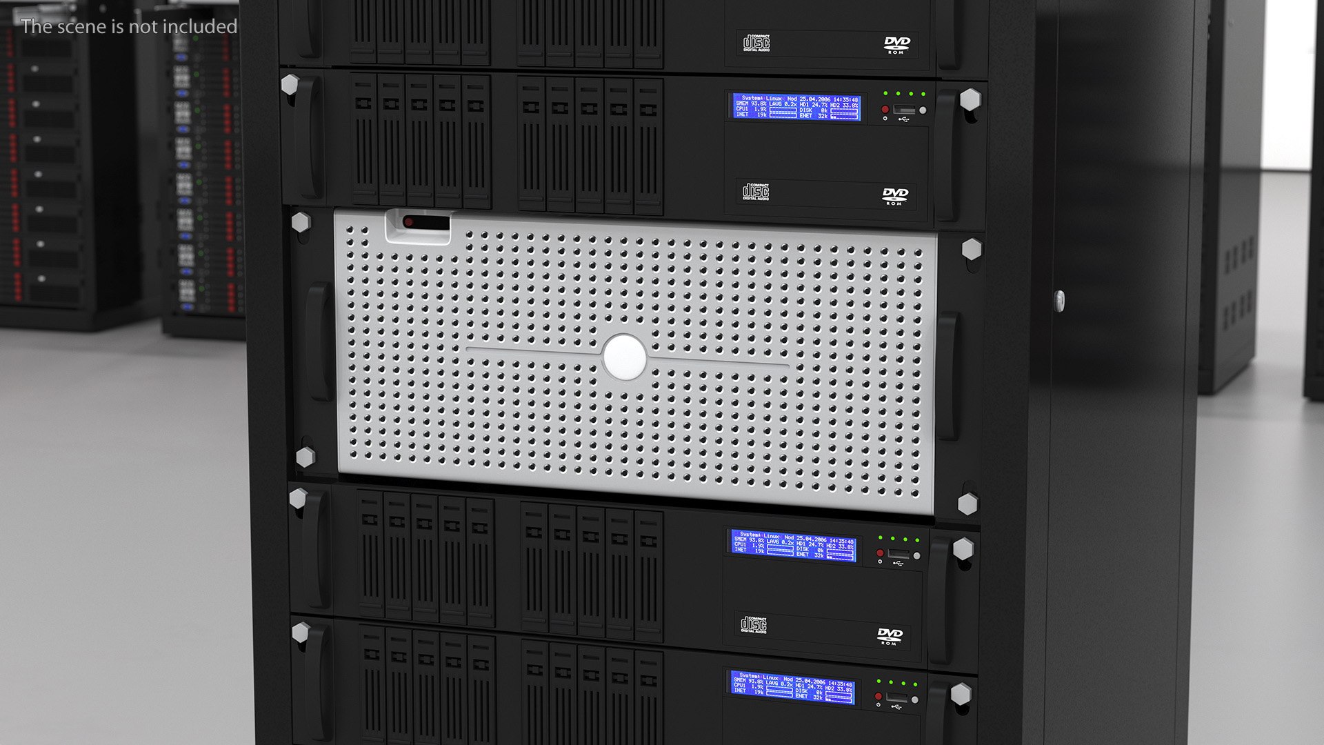 Server Rack Cabinet Filled With Server Units 3D Model - TurboSquid 2261114