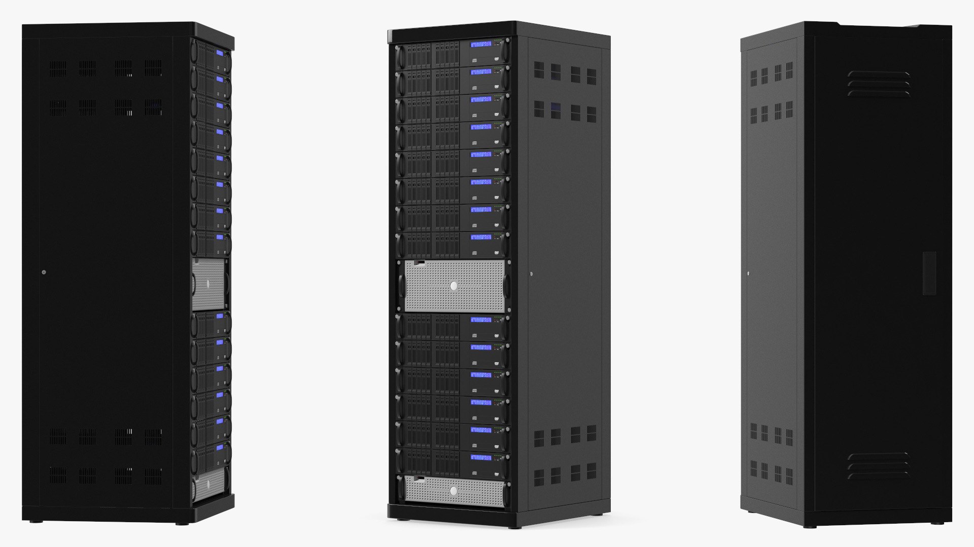 Server Rack Cabinet Filled With Server Units 3D Model - TurboSquid 2261114