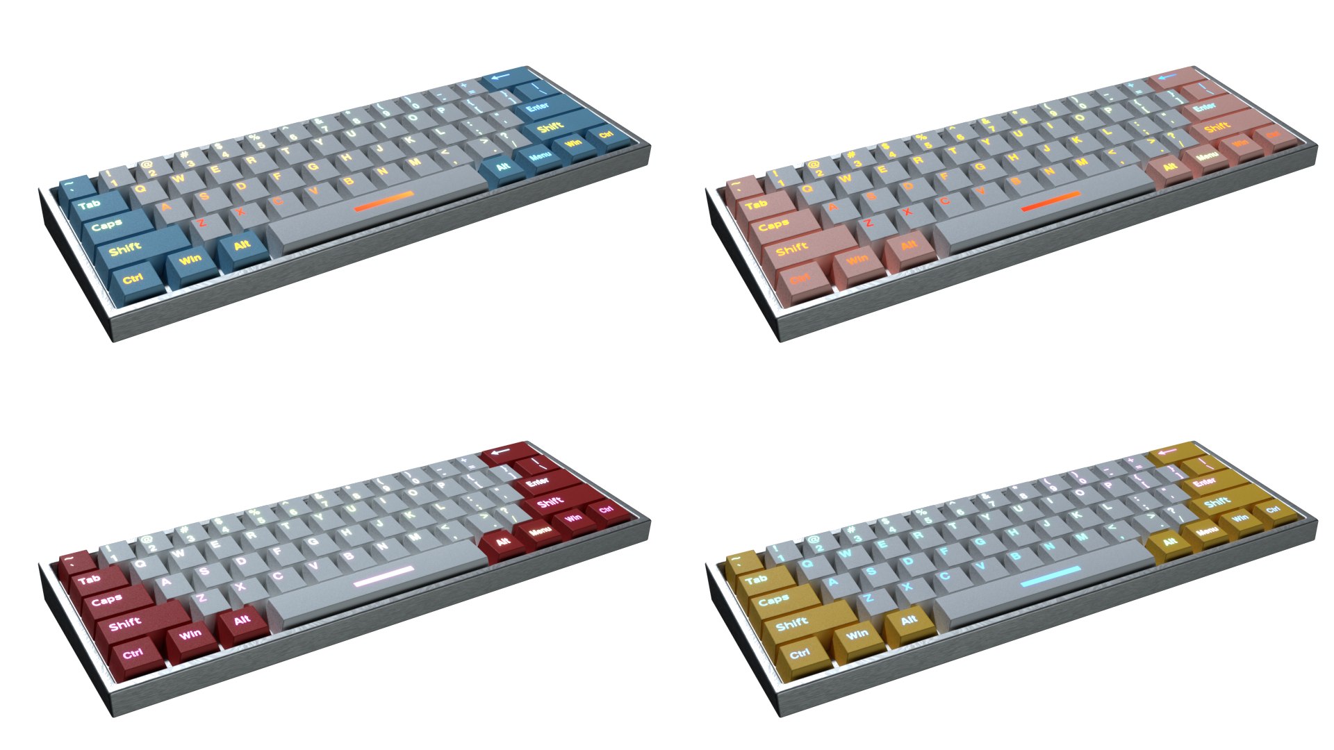 Pack Of Detailed Low Poly Gaming Keyboards 3D - TurboSquid 2048722