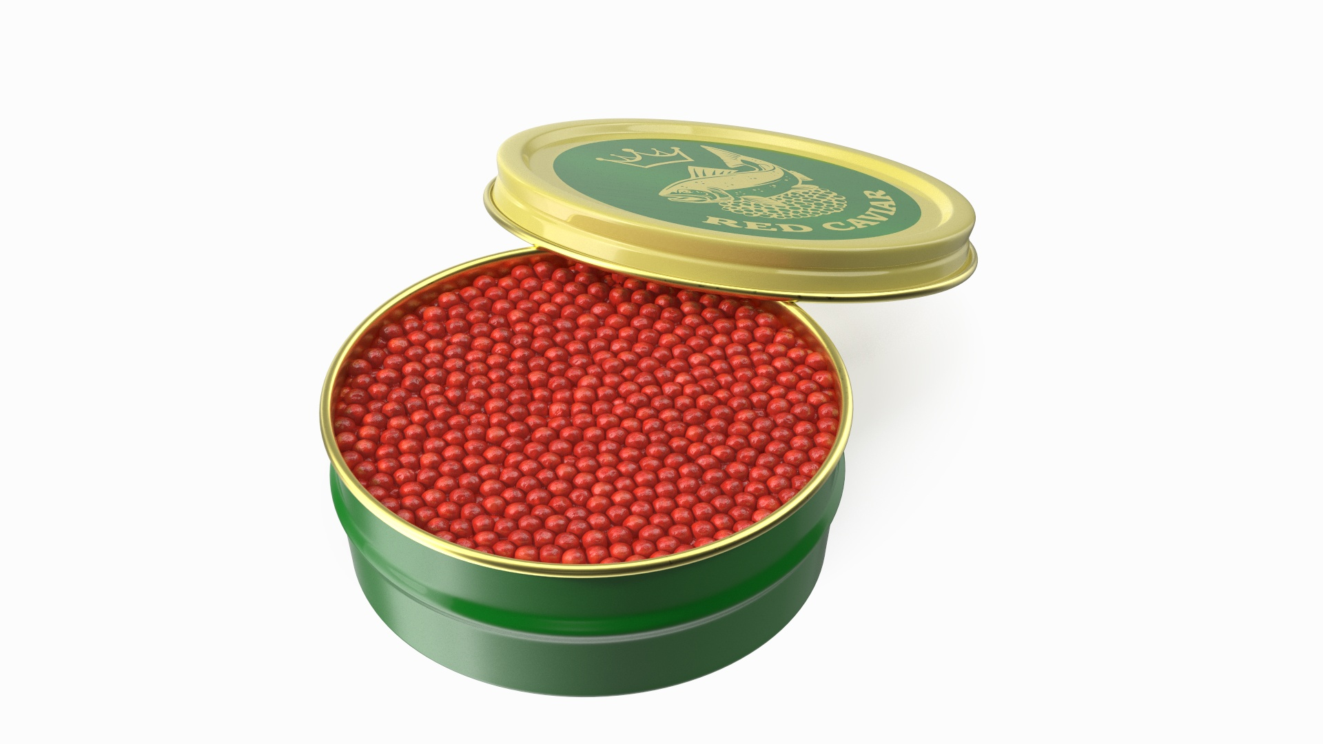 3D Salmon Red Caviar In Metal Can - TurboSquid 2378172
