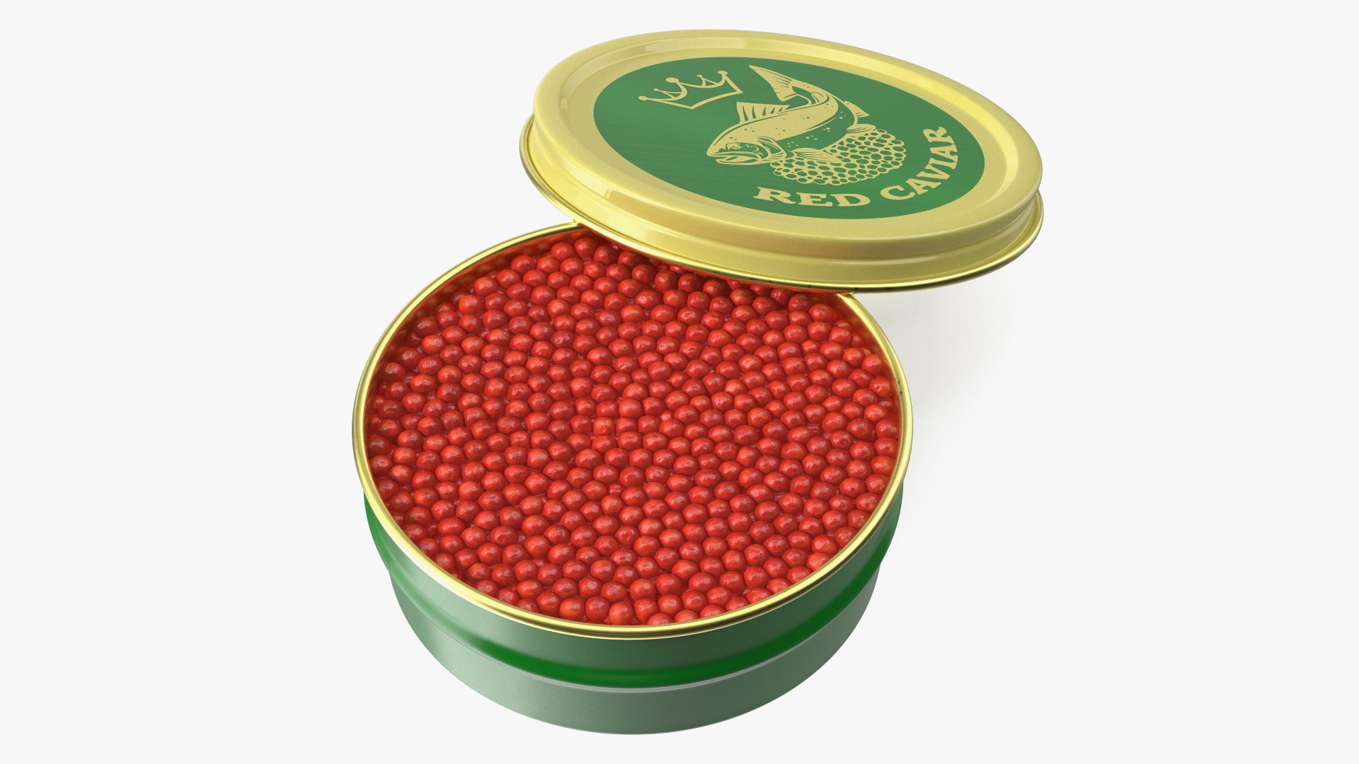 3D Salmon Red Caviar In Metal Can - TurboSquid 2378172