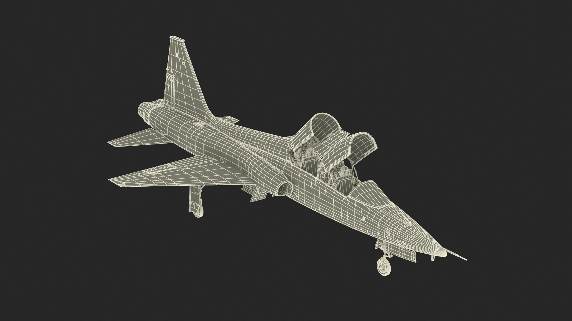 Two-seat Supersonic Jet Trainer Grey Rigged For Maya 3D Model ...