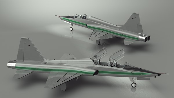 modelo 3d Entrenador Jet Supersónico de dos asientos con aparejo gris ...