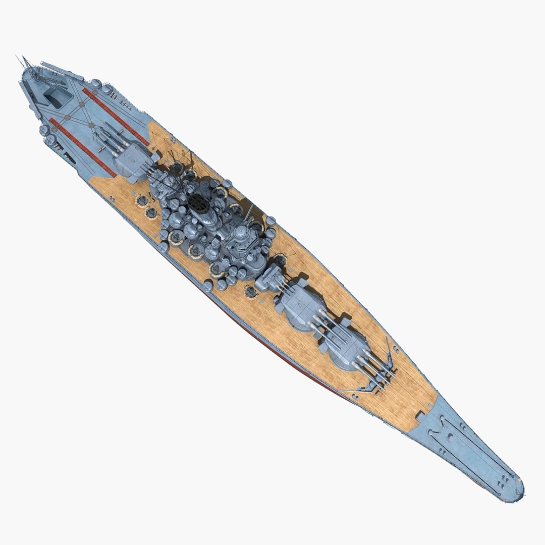 3D japanese battleship musashi 1944 model - TurboSquid 1352258