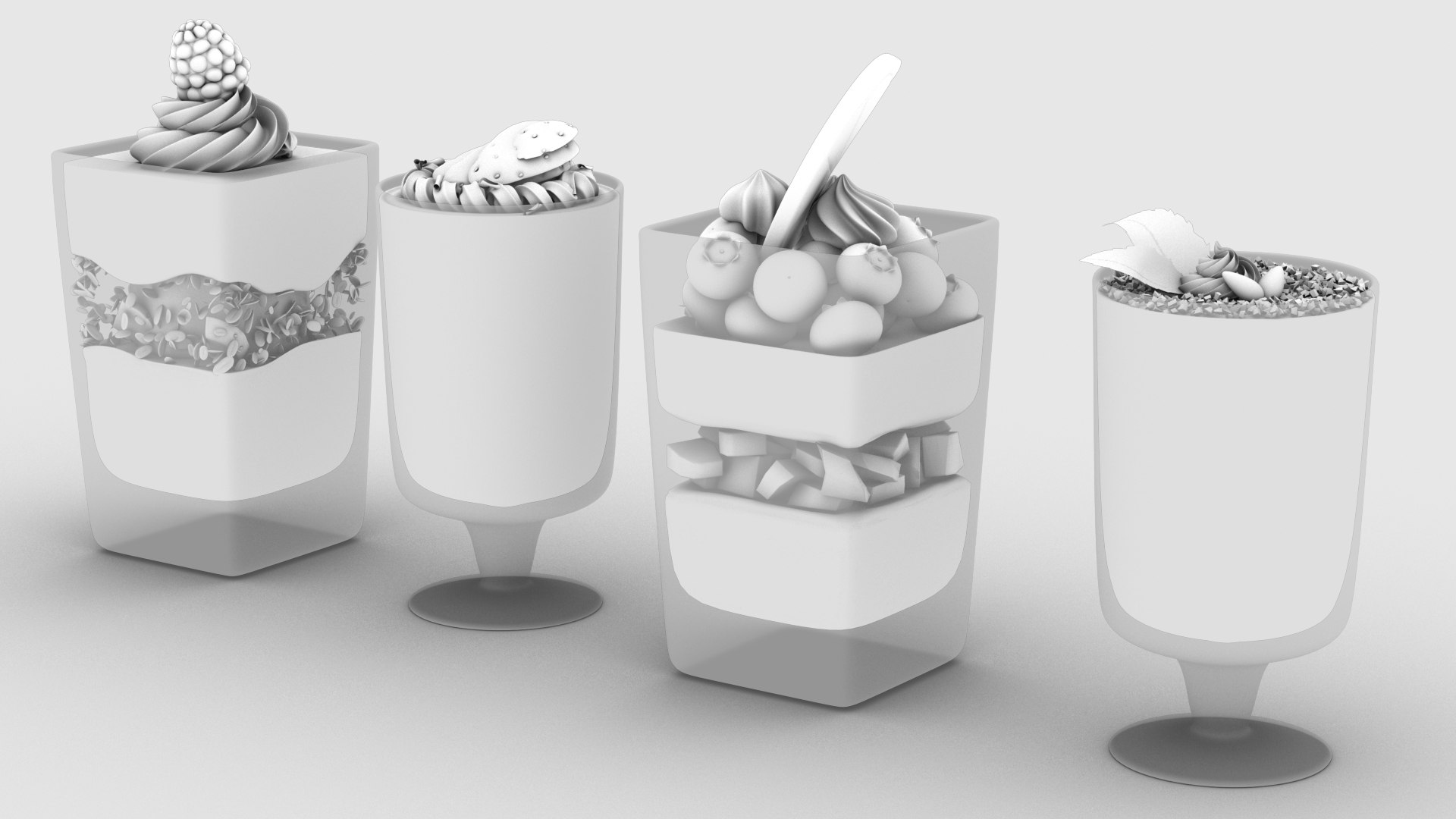 3d mini dessert model