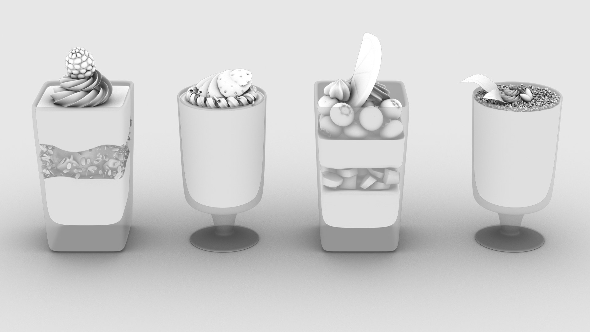 3d mini dessert model