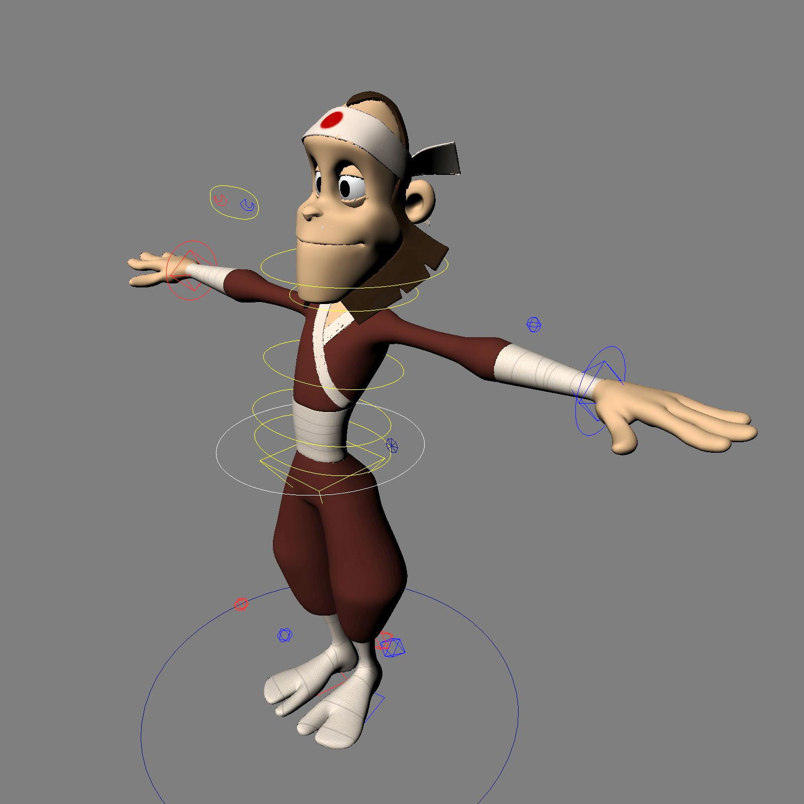 3d fully rigged monkey monk