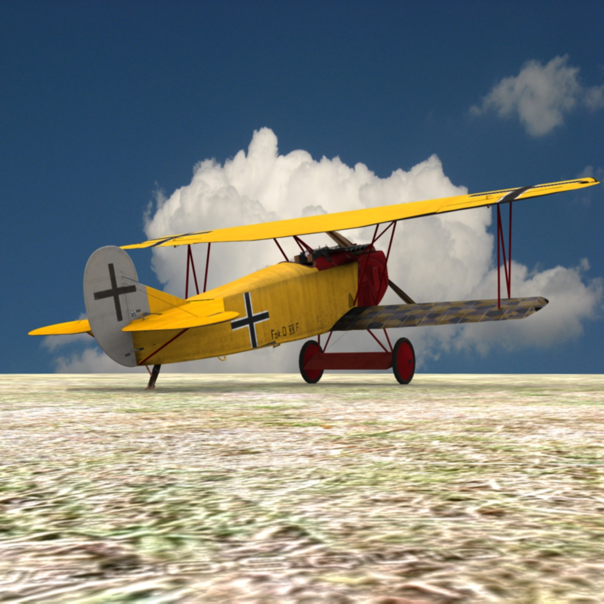 3d von richthofen fighter fokker model