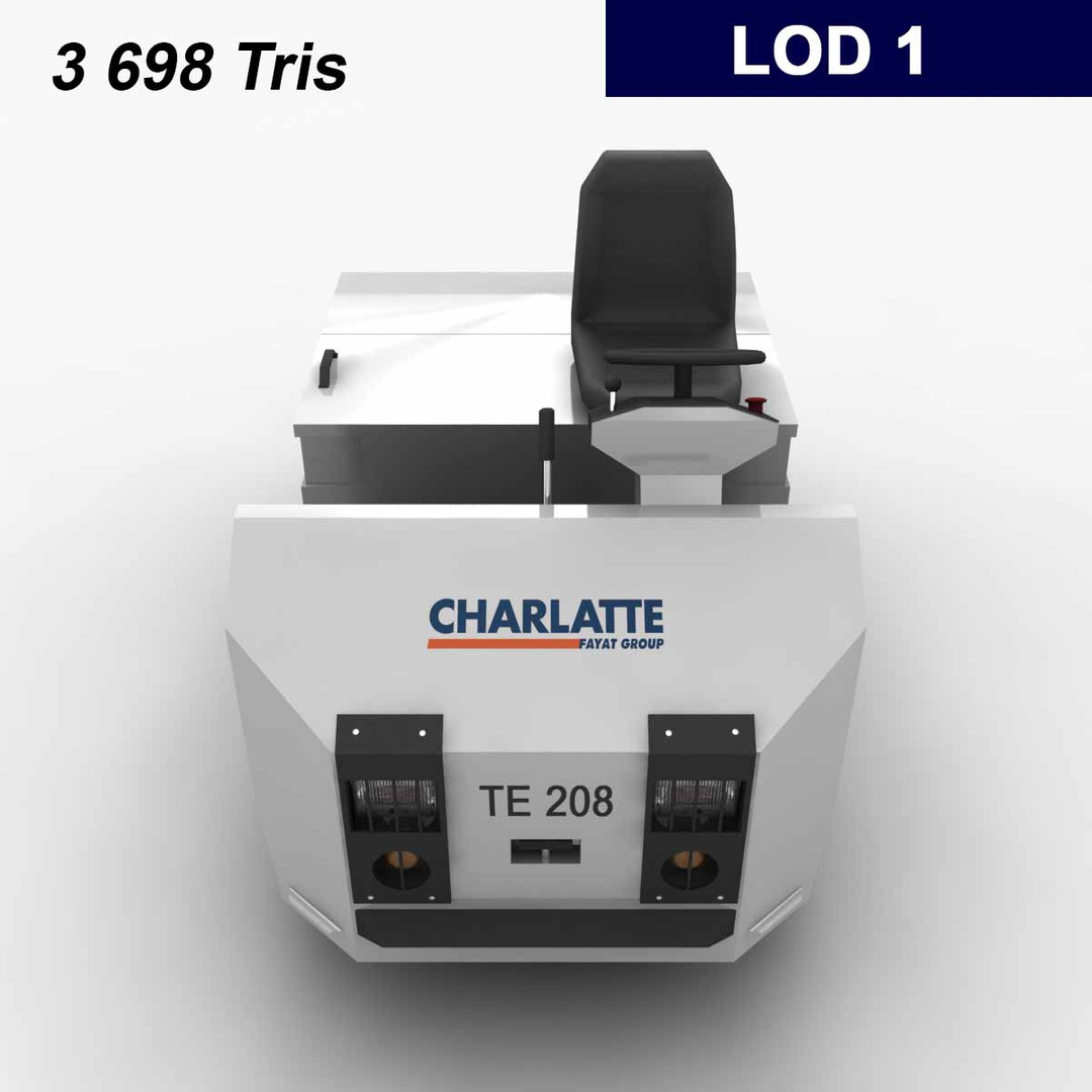3d 3ds Charlatte Te-208 Baggage Tractor