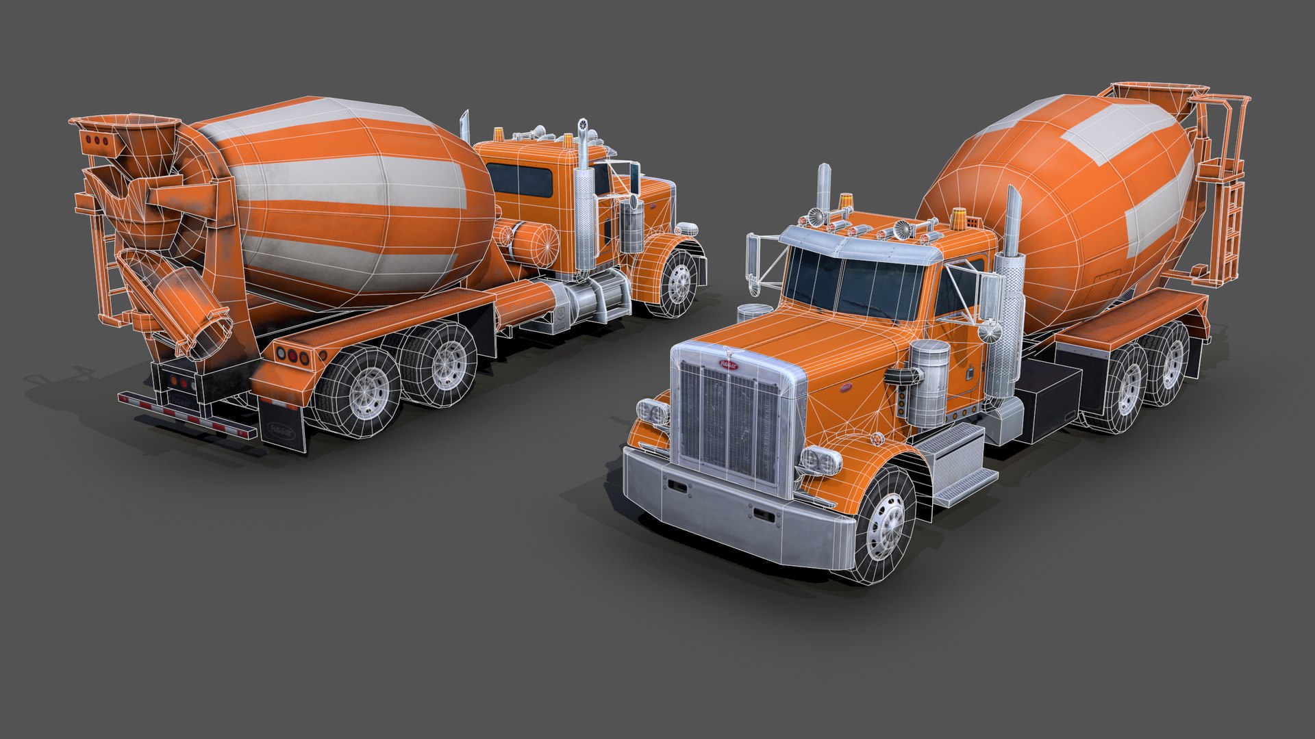 3D Peterbilt 359 1972 Mixer Truck S01 Model - TurboSquid 2089931