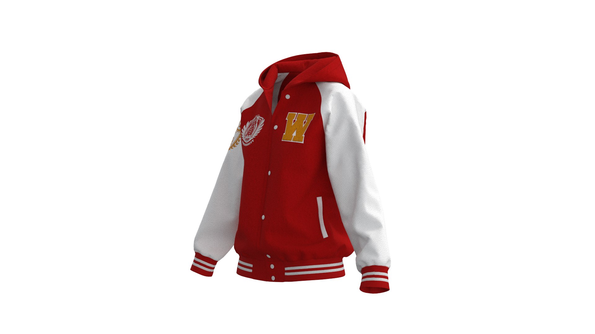 3D Female raglan varsity jacket - TurboSquid 2152893
