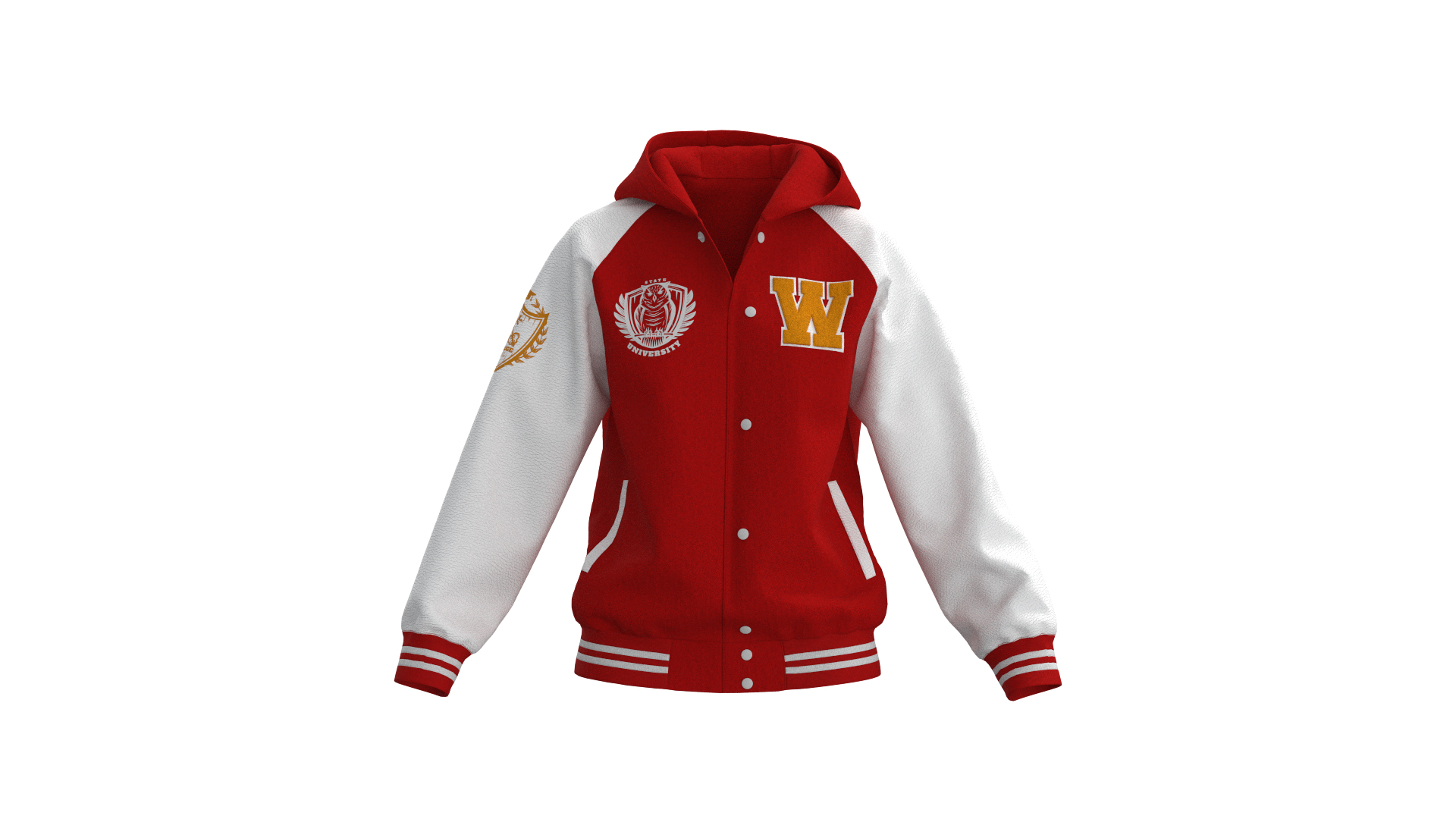 3D Female raglan varsity jacket - TurboSquid 2152893