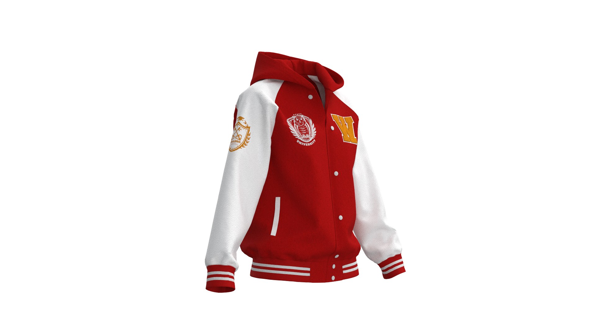 3D Female raglan varsity jacket - TurboSquid 2152893