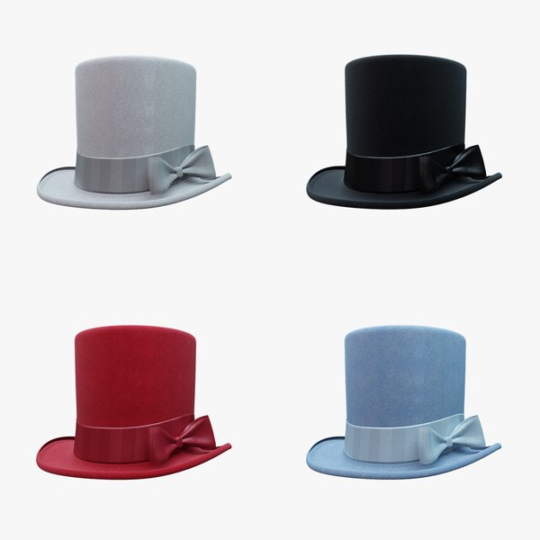 3D модель Top Hat Фотореалистичная PBR Низкополигональная 3D модель ...